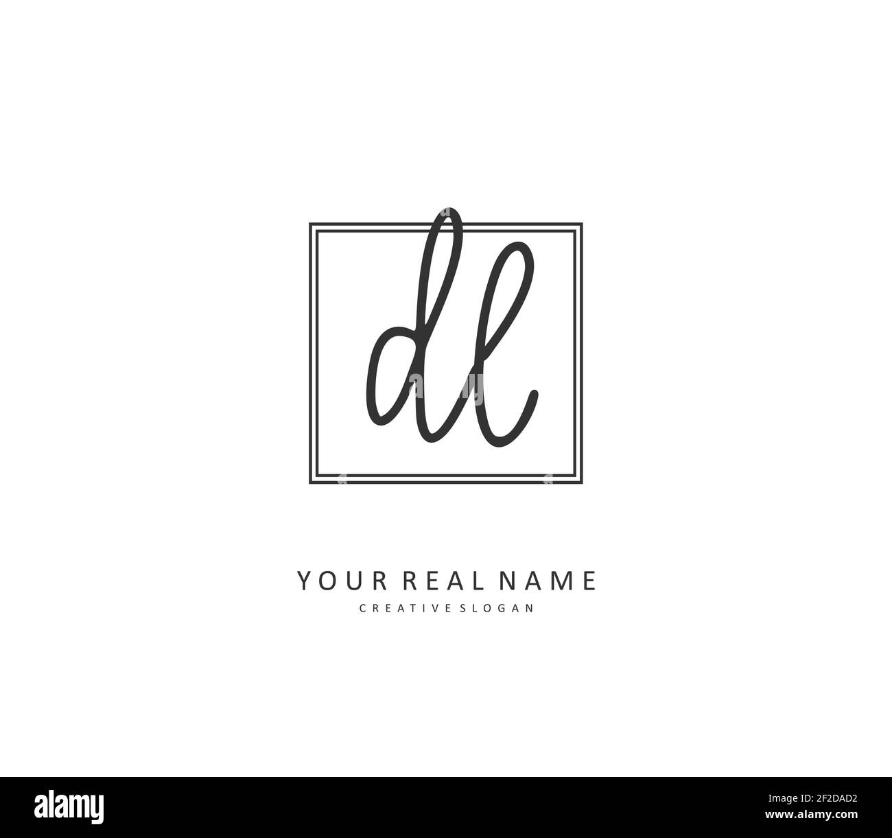 DL Initial letter handwriting and signature logo. A concept handwriting ...