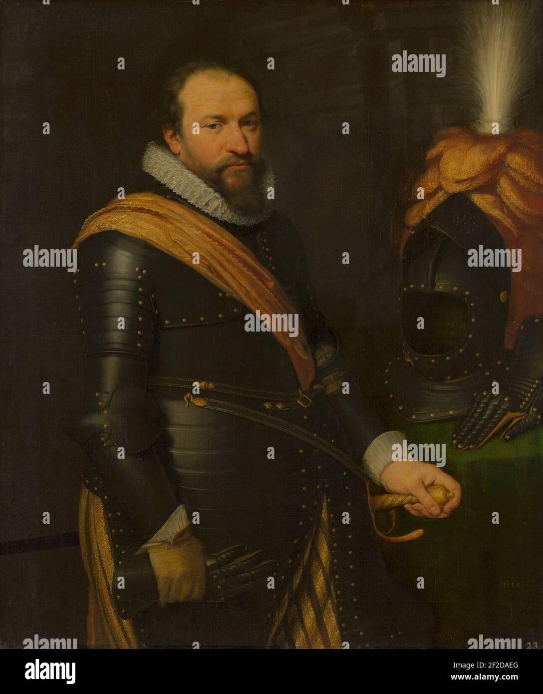 Portrait of an Officer by Jan van Ravesteyn and workshop Stock Photo ...