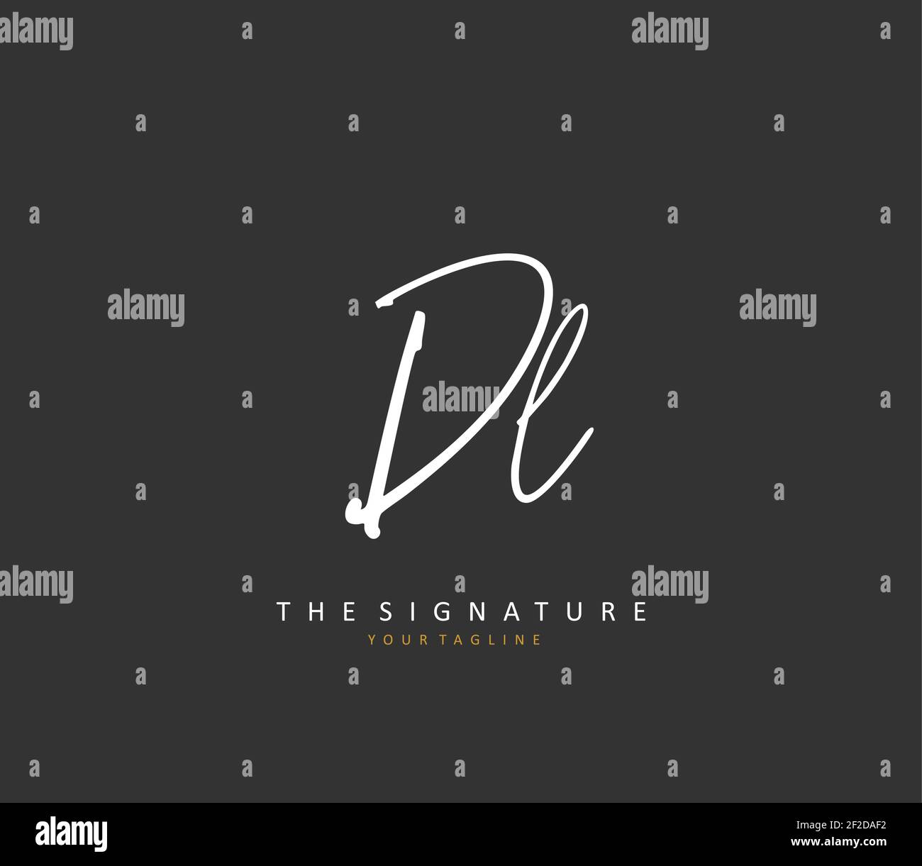 DL Initial letter handwriting and signature logo. A concept handwriting initial logo with ...