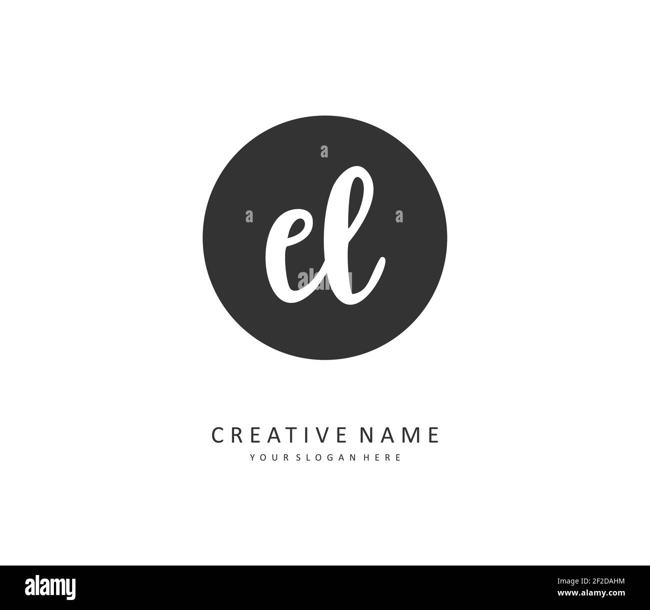 EL Initial letter handwriting and signature logo. A concept handwriting ...