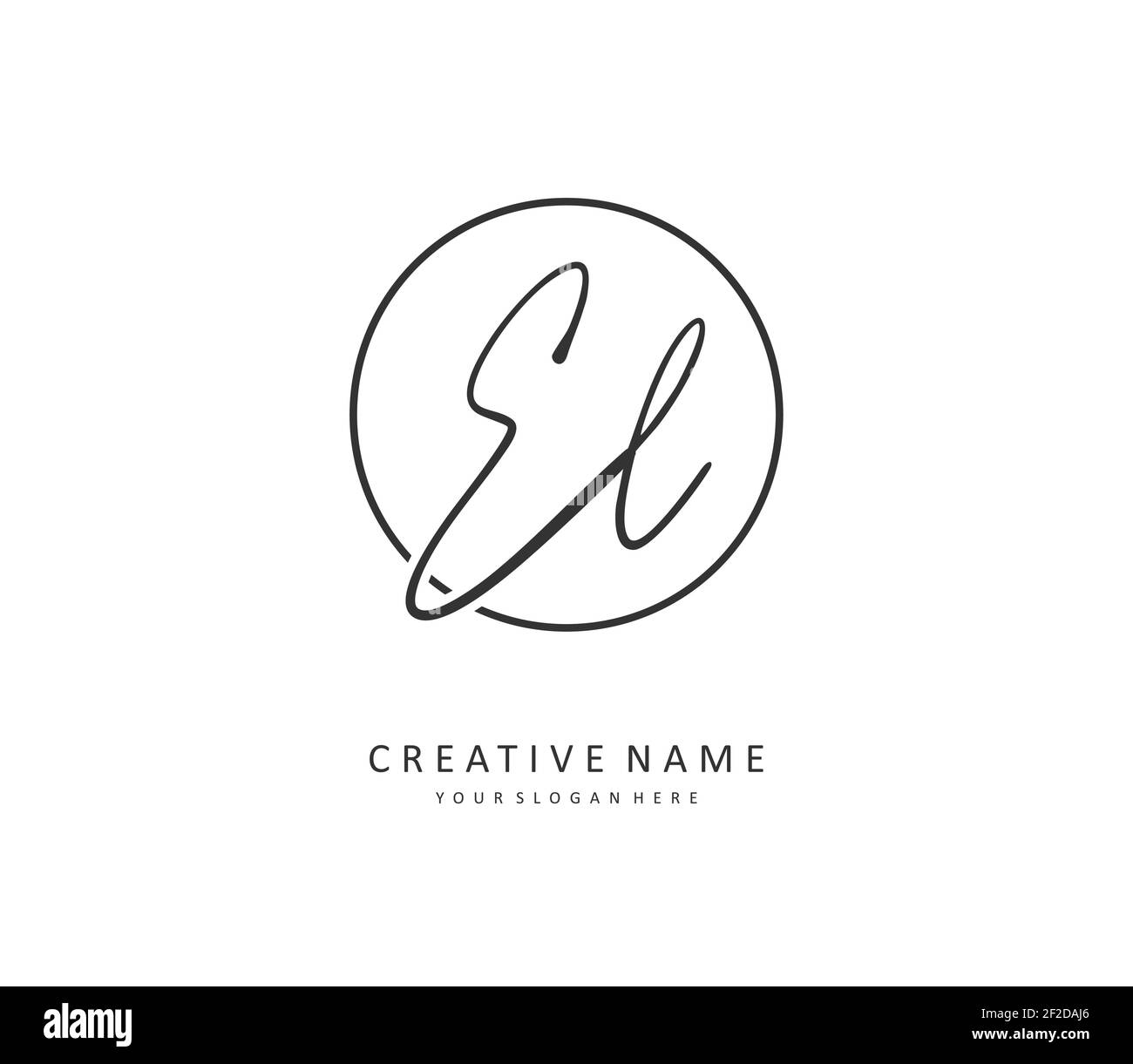 EL Initial letter handwriting and signature logo. A concept handwriting ...