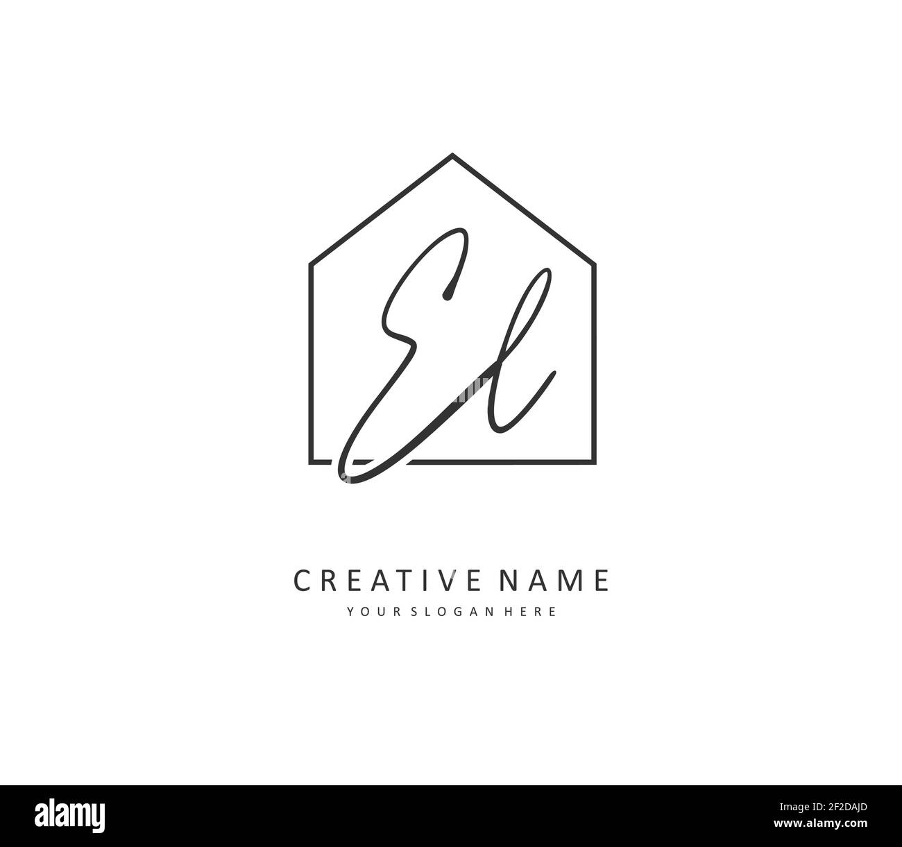 EL Initial letter handwriting and signature logo. A concept handwriting ...