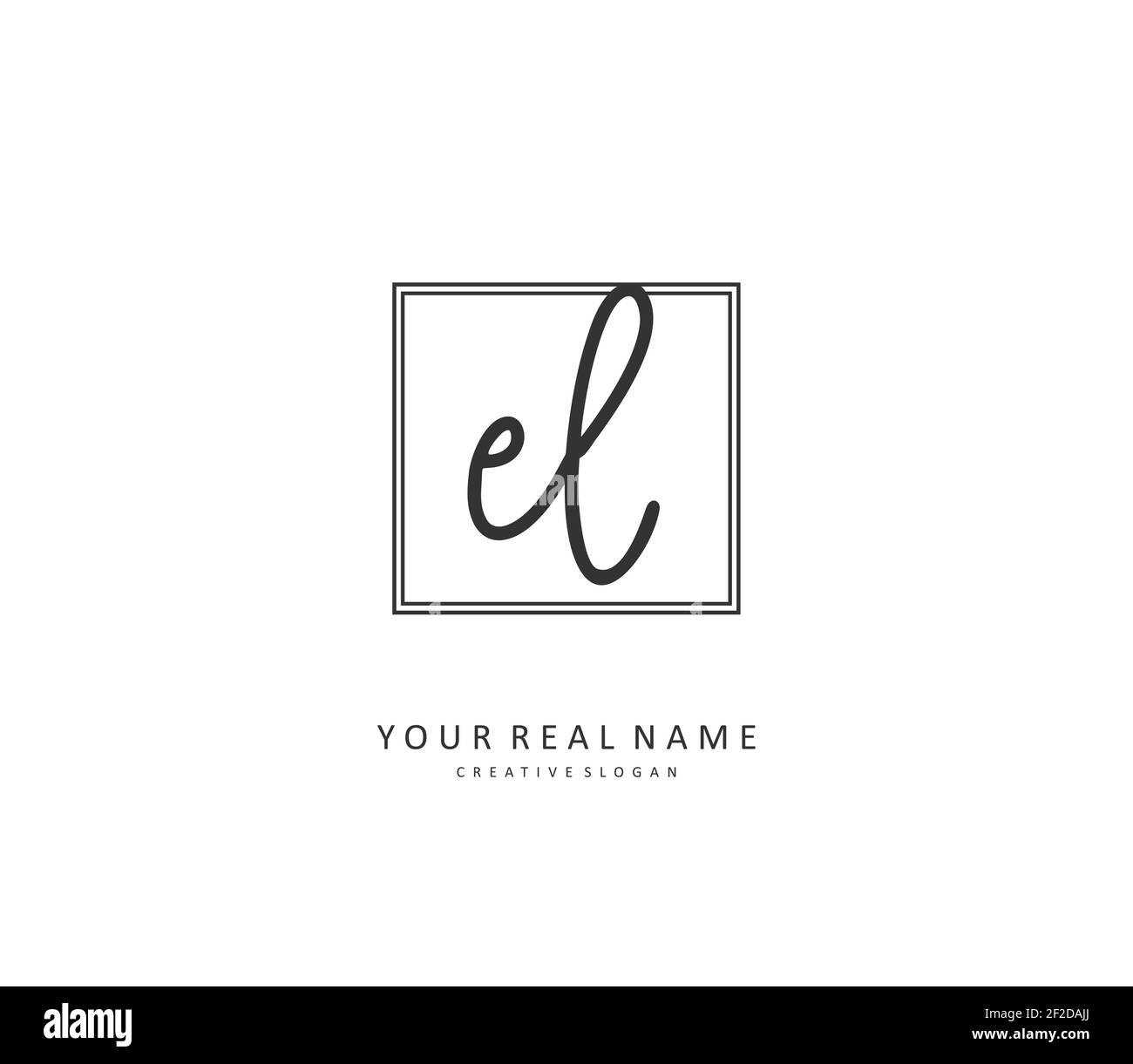 EL Initial letter handwriting and signature logo. A concept handwriting ...