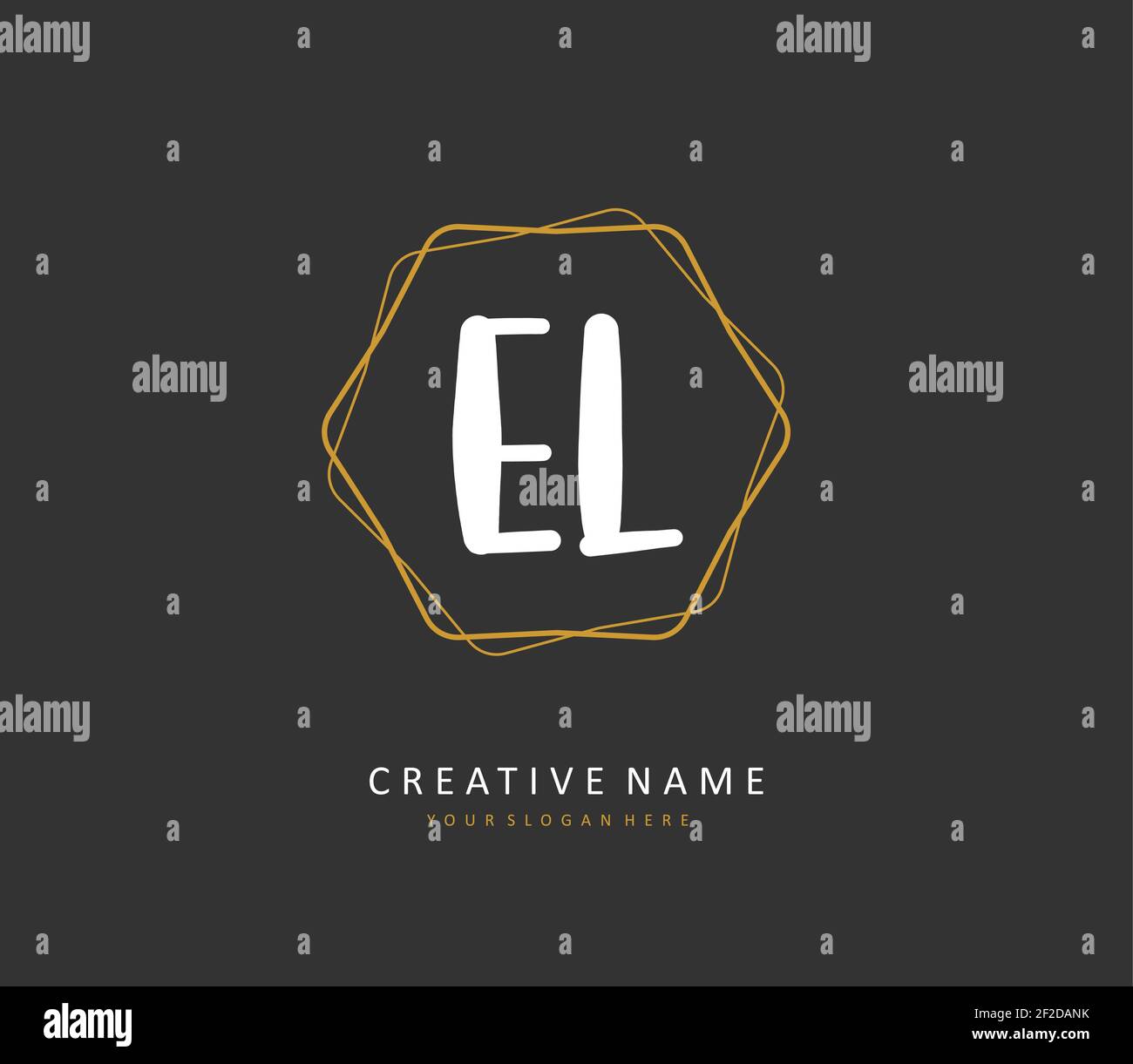 EL Initial letter handwriting and signature logo. A concept handwriting ...