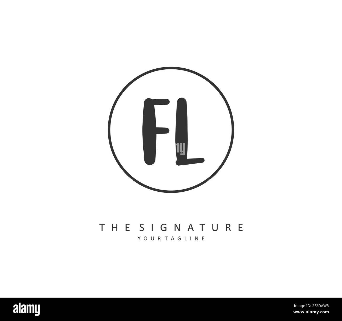FL Initial letter handwriting and signature logo. A concept handwriting ...