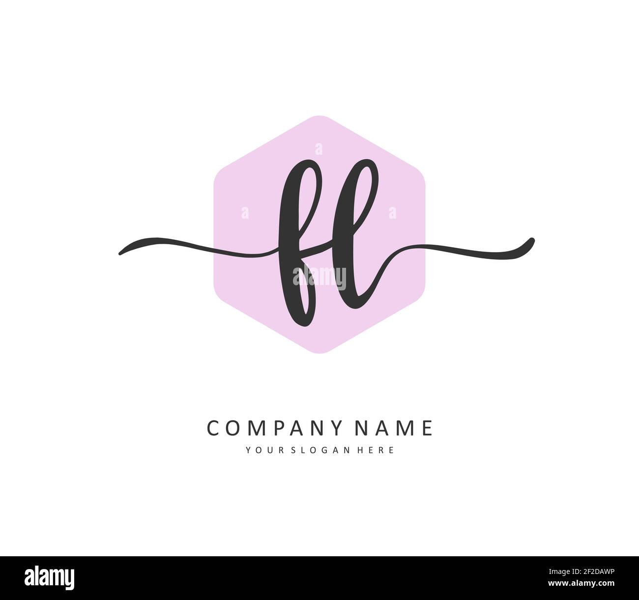 FL Initial letter handwriting and signature logo. A concept handwriting ...