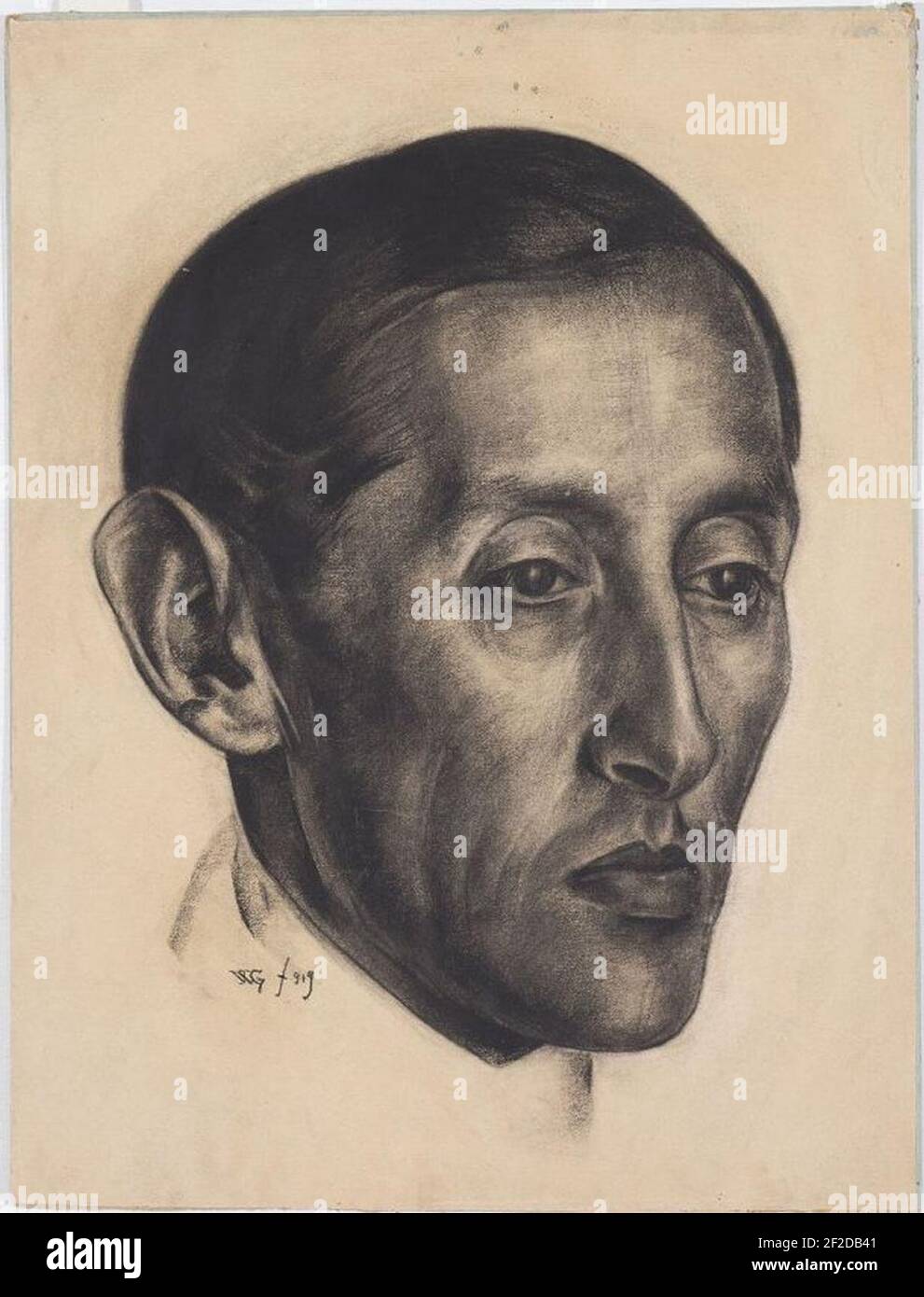 Portrait of Ariy Pinkhusovich Grinberg by Vladimir Grinberg (1919 Stock ...