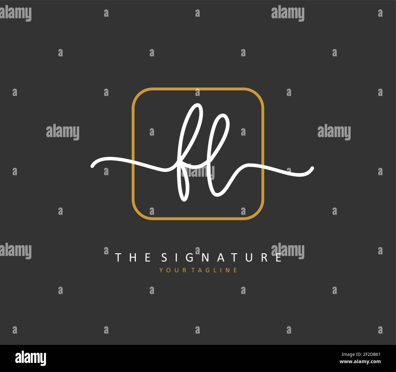 FL Initial letter handwriting and signature logo. A concept handwriting ...