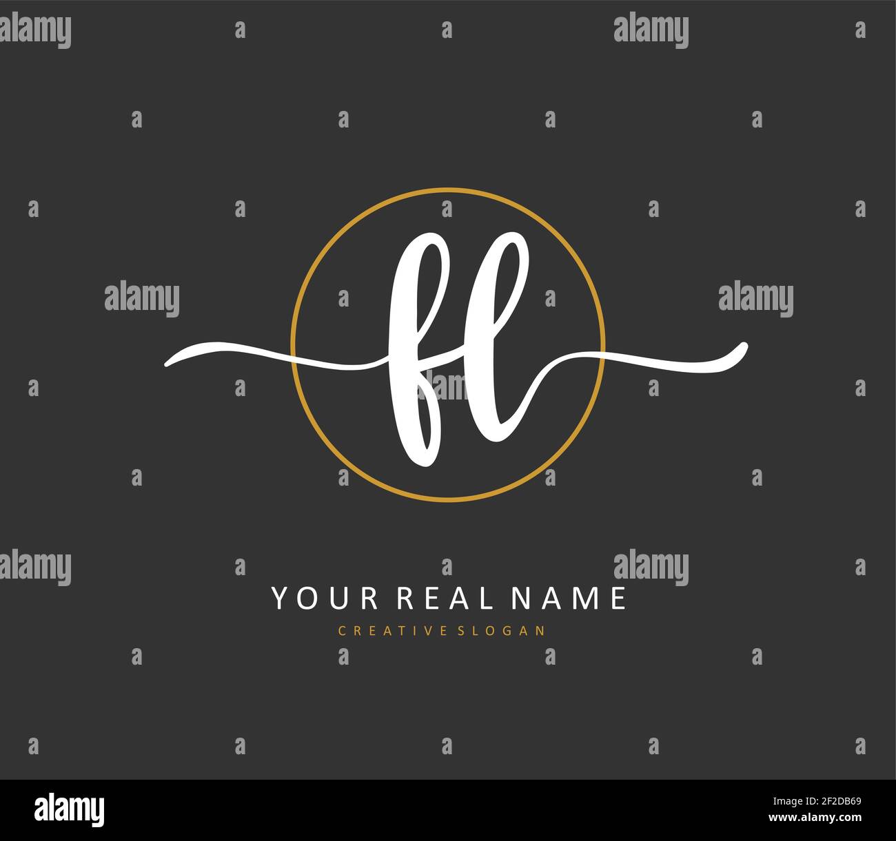 FL Initial letter handwriting and signature logo. A concept handwriting ...