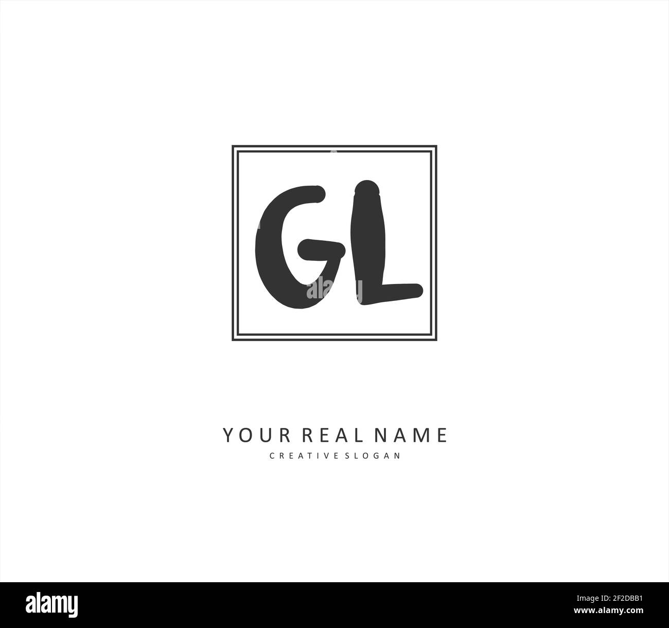 GL Initial letter handwriting and signature logo. A concept handwriting ...