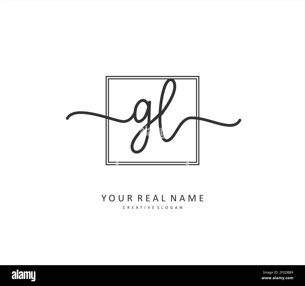GL Initial letter handwriting and signature logo. A concept handwriting ...