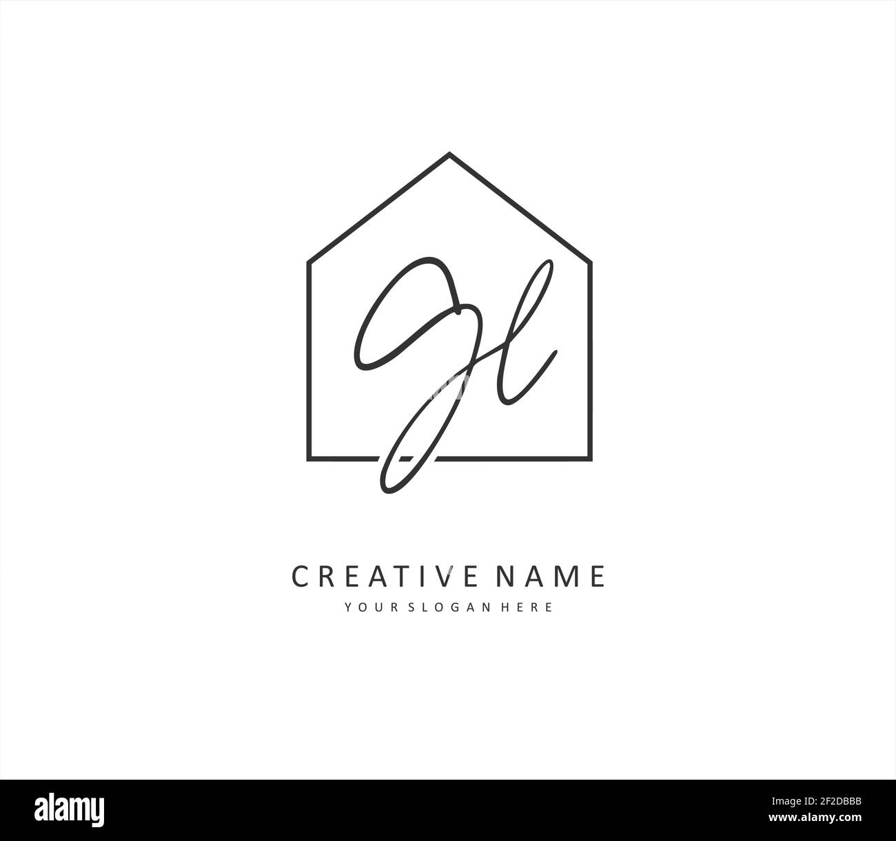 GL Initial letter handwriting and signature logo. A concept handwriting ...