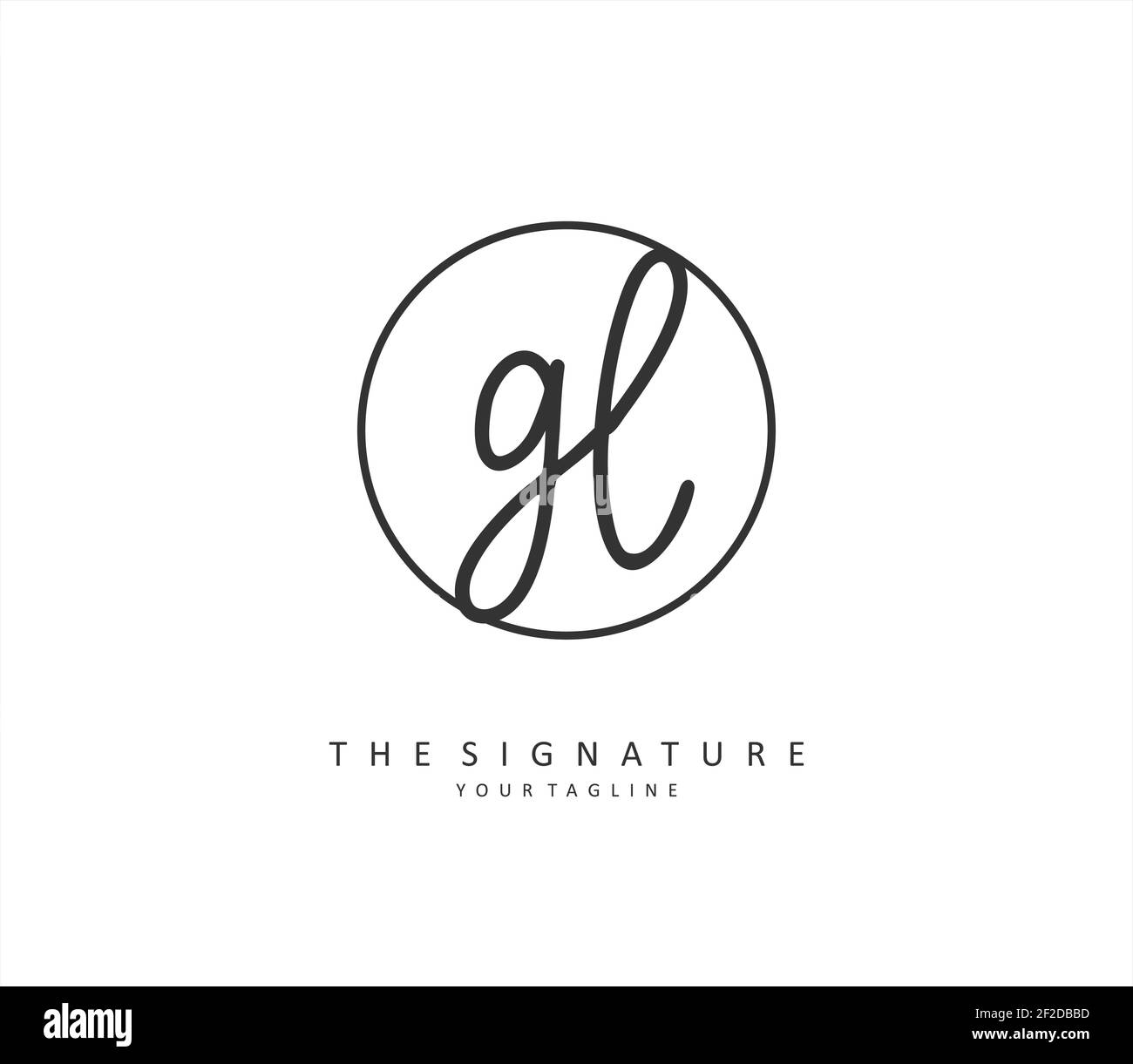 GL Initial letter handwriting and signature logo. A concept handwriting ...