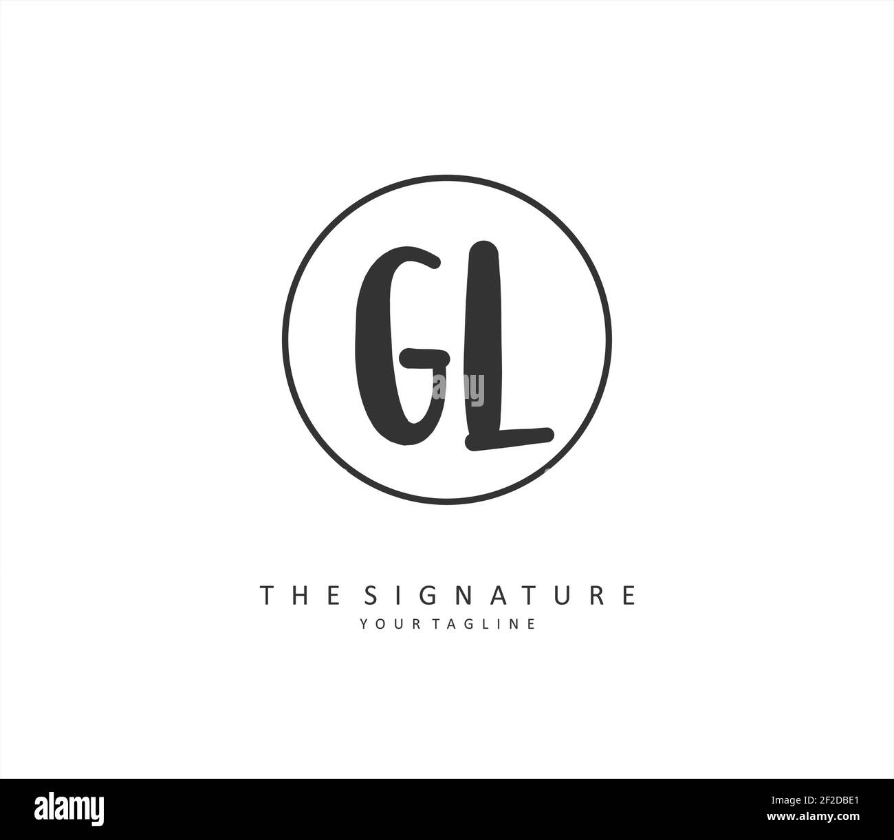 GL Initial letter handwriting and signature logo. A concept handwriting ...