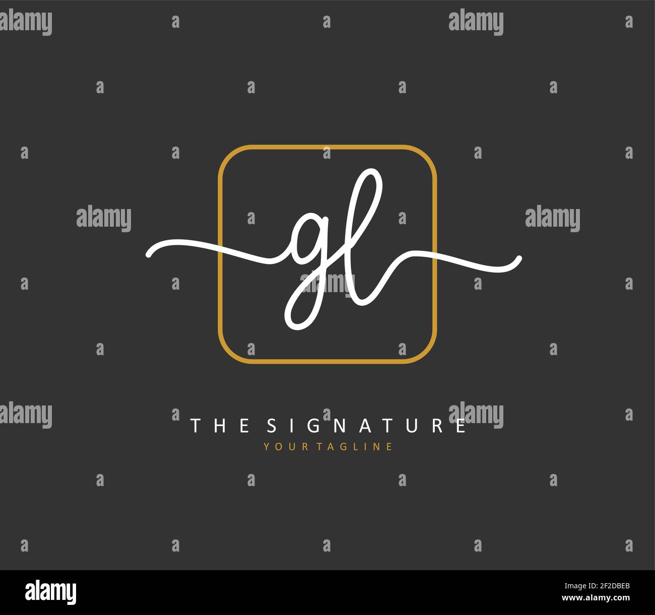 GL Initial letter handwriting and signature logo. A concept handwriting ...
