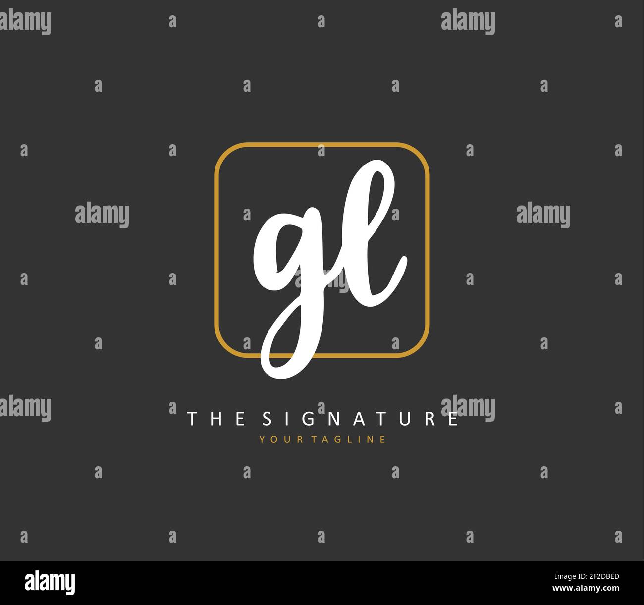 GL Initial letter handwriting and signature logo. A concept handwriting ...