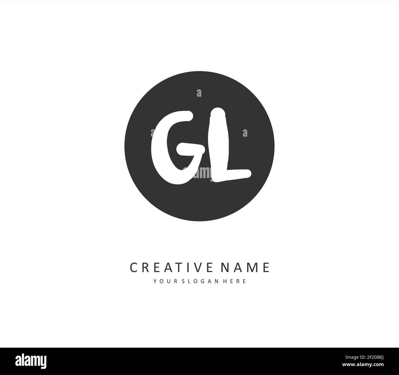 GL Initial letter handwriting and signature logo. A concept handwriting ...