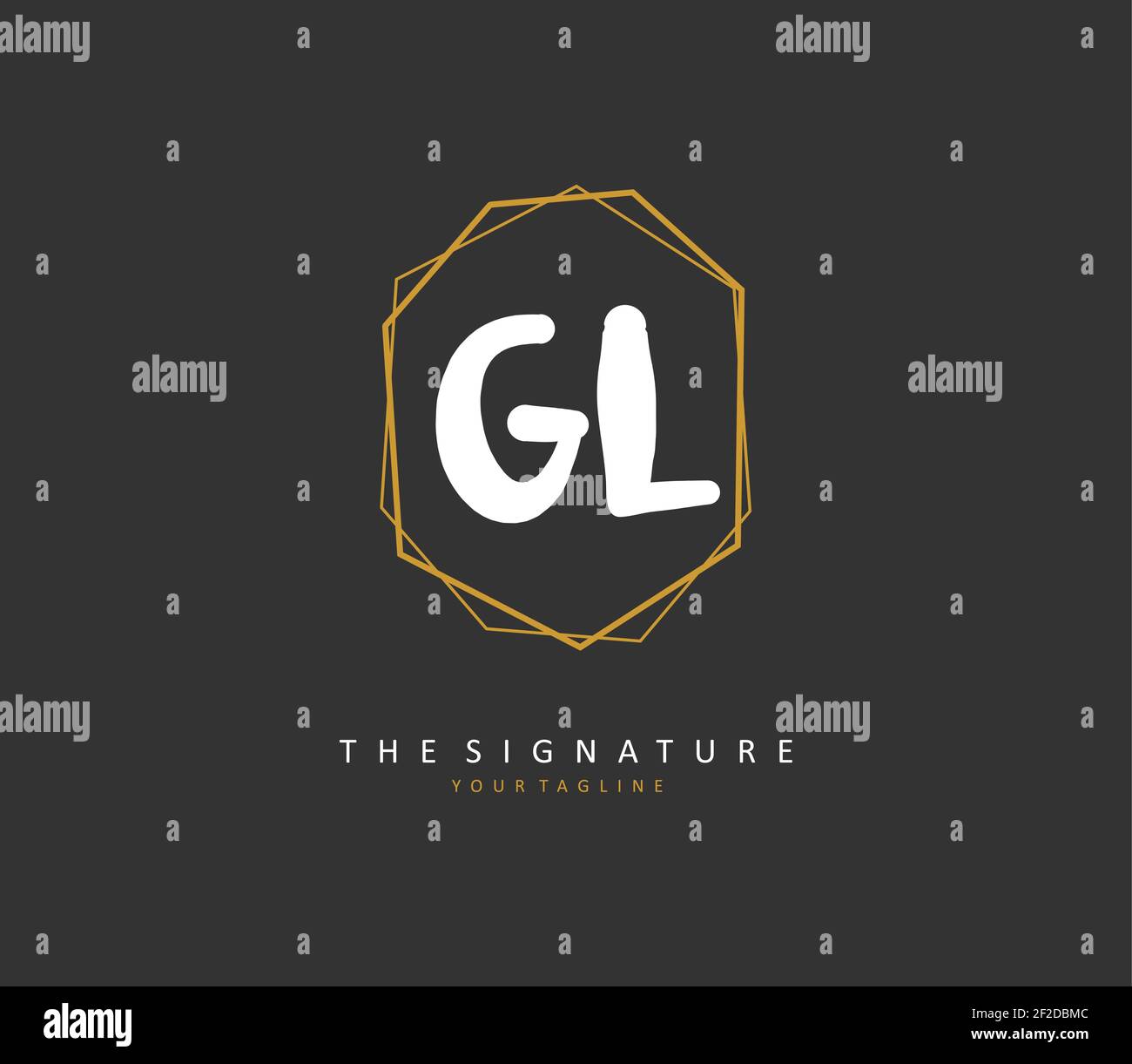 GL Initial letter handwriting and signature logo. A concept handwriting ...