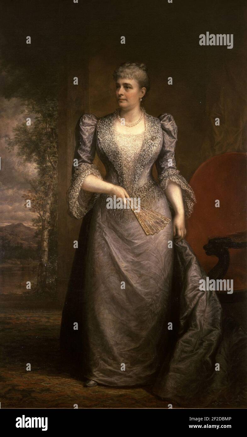 Portrait of Caroline Scott Harrison (by Daniel Huntington, 1894 Stock ...