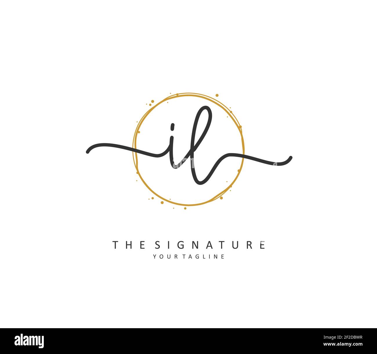 IL Initial letter handwriting and signature logo. A concept handwriting ...