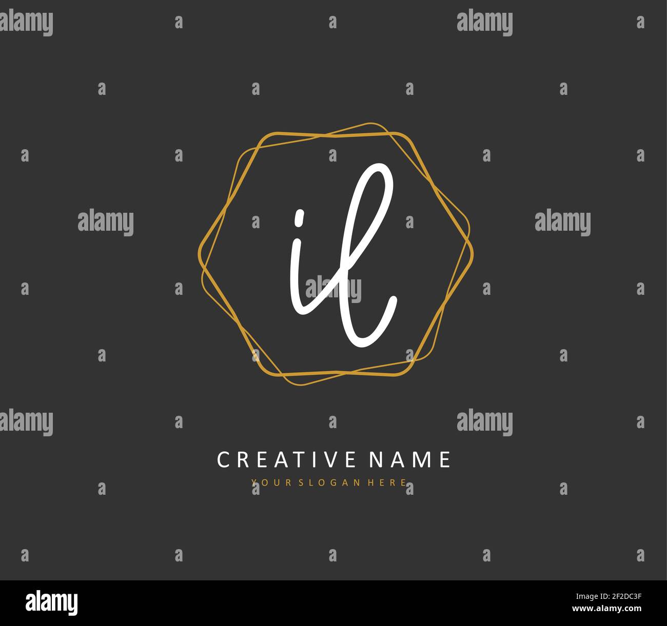 IL Initial letter handwriting and signature logo. A concept handwriting ...