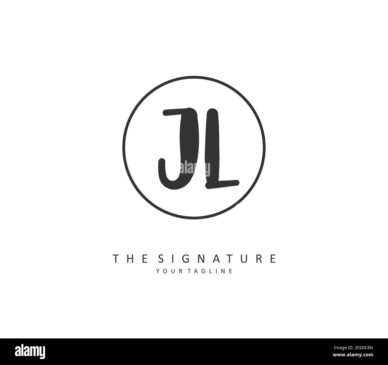 JL Initial letter handwriting and signature logo. A concept handwriting ...