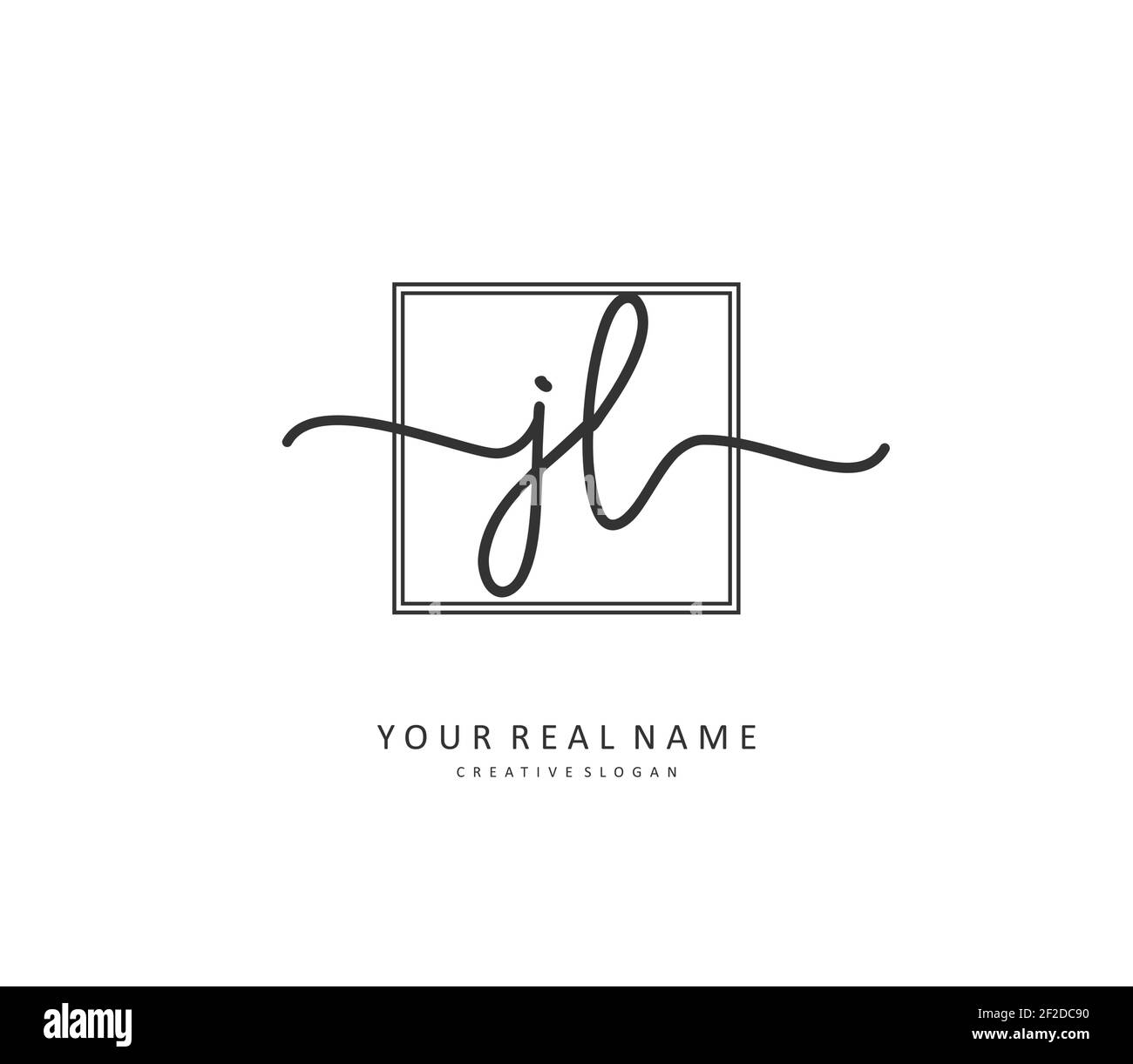 JL Initial letter handwriting and signature logo. A concept handwriting ...