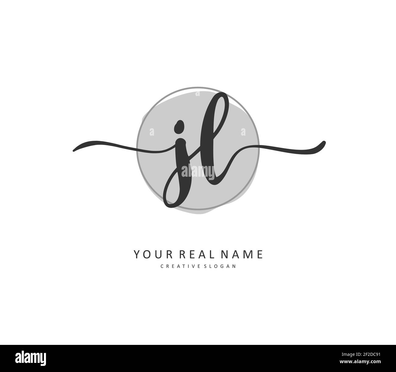 JL Initial letter handwriting and signature logo. A concept handwriting ...