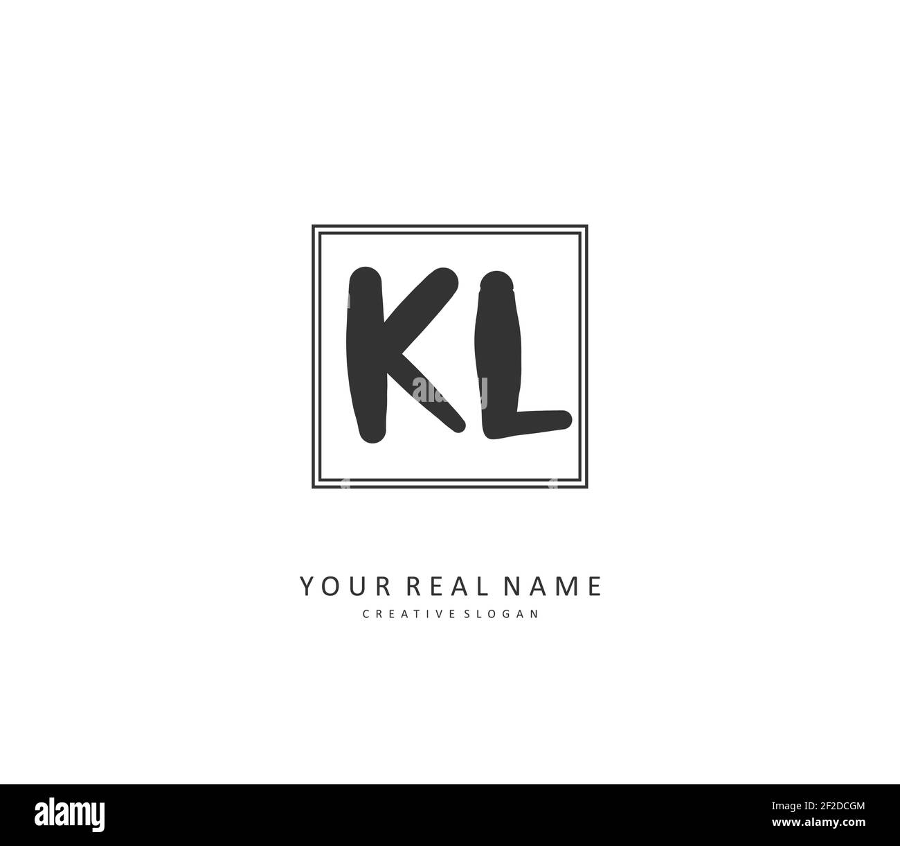 KL Initial letter handwriting and signature logo. A concept handwriting ...