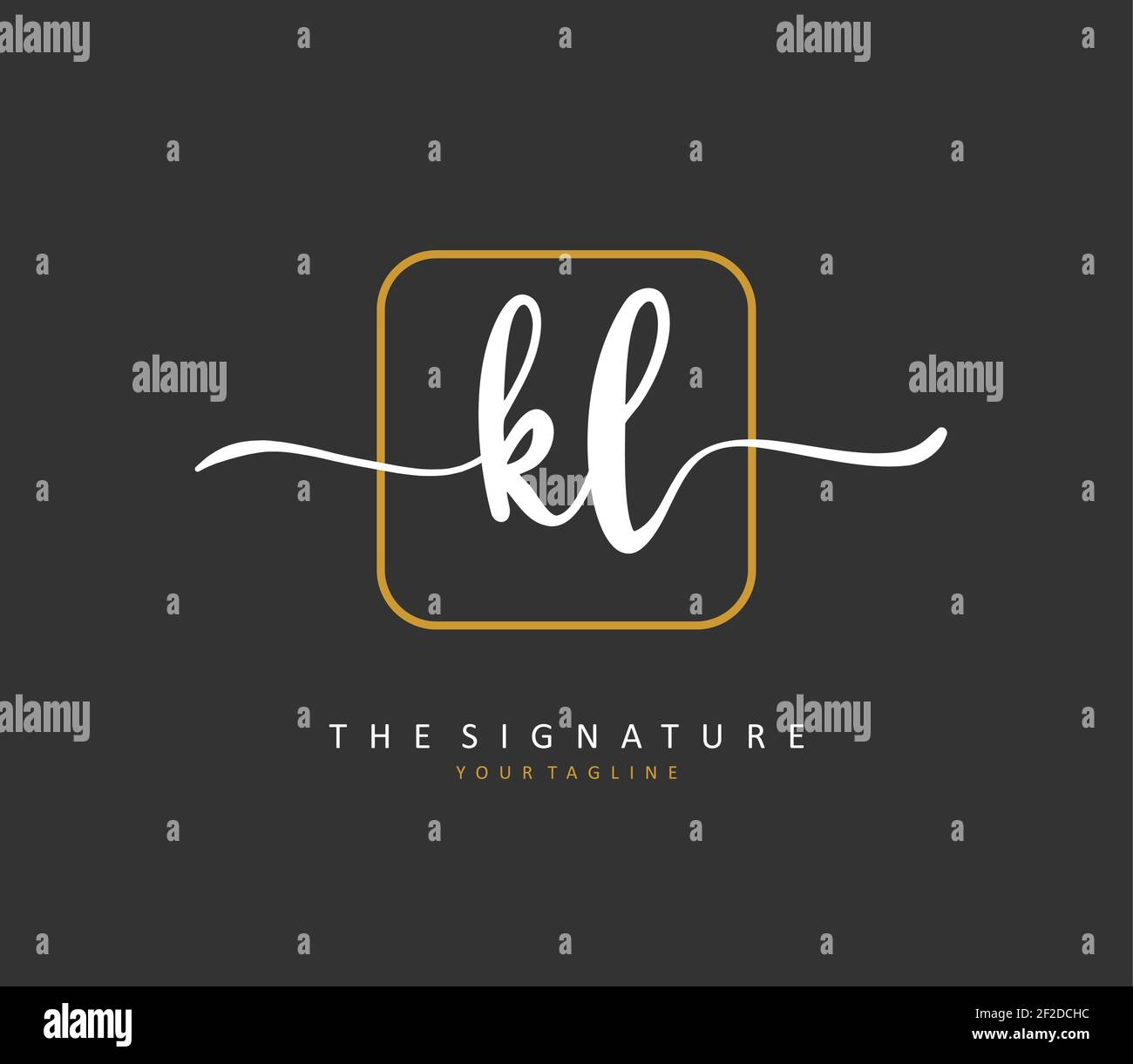 KL Initial letter handwriting and signature logo. A concept handwriting ...