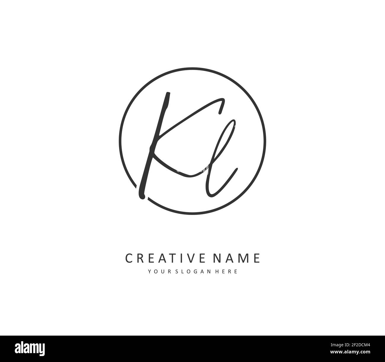 KL Initial letter handwriting and signature logo. A concept handwriting ...