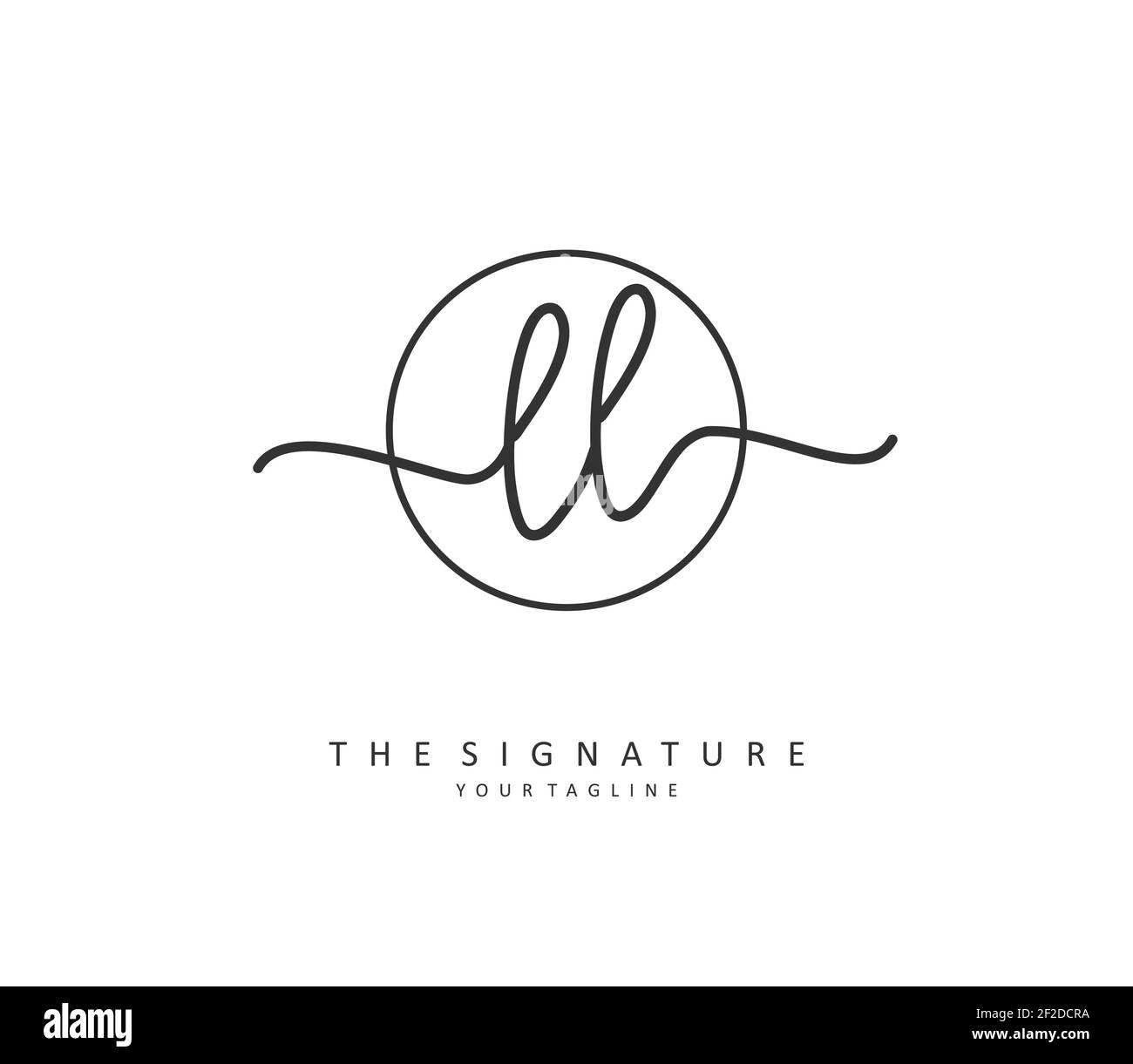 LL Initial letter handwriting and signature logo. A concept handwriting ...