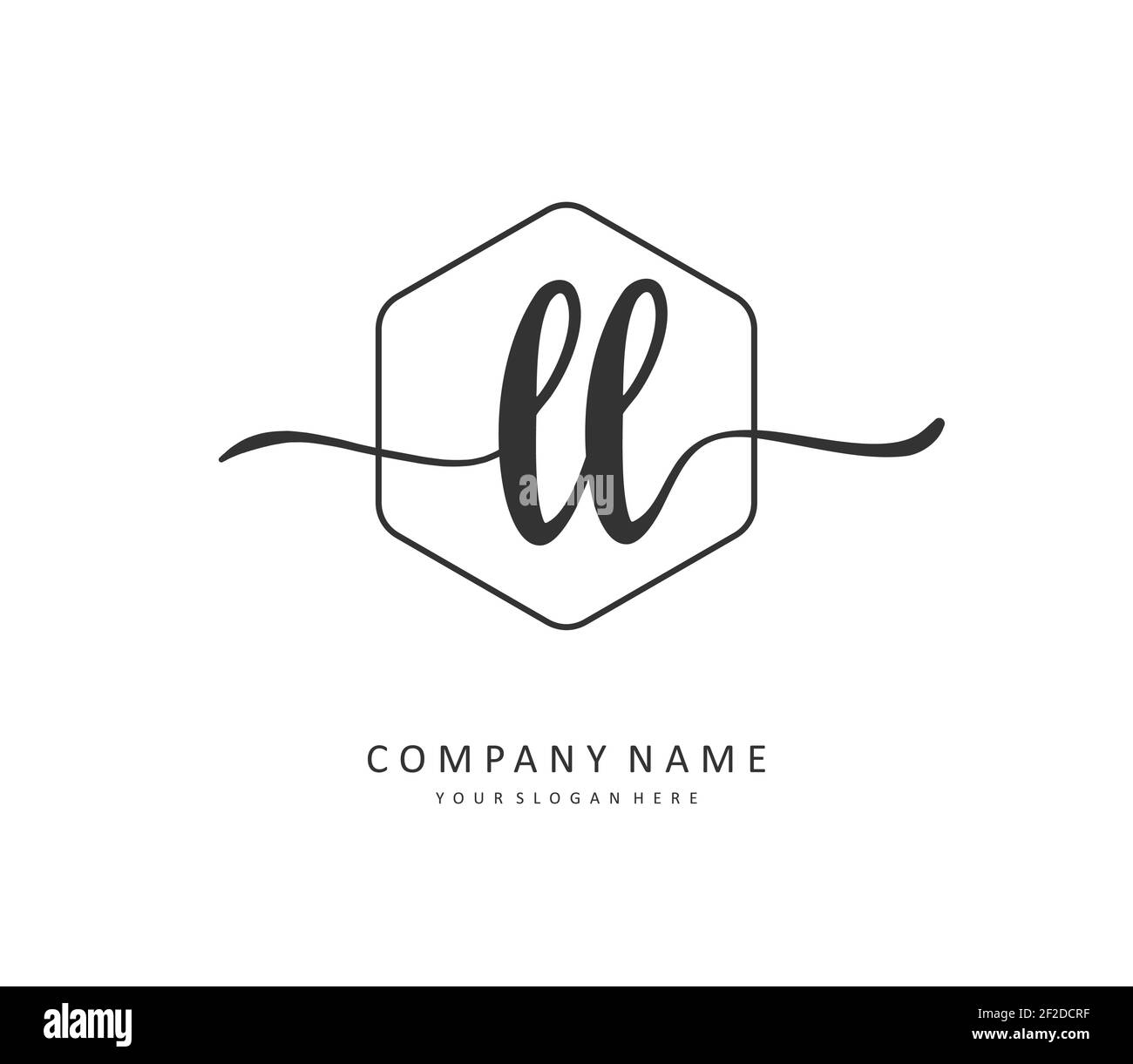 LL Initial letter handwriting and signature logo. A concept handwriting ...