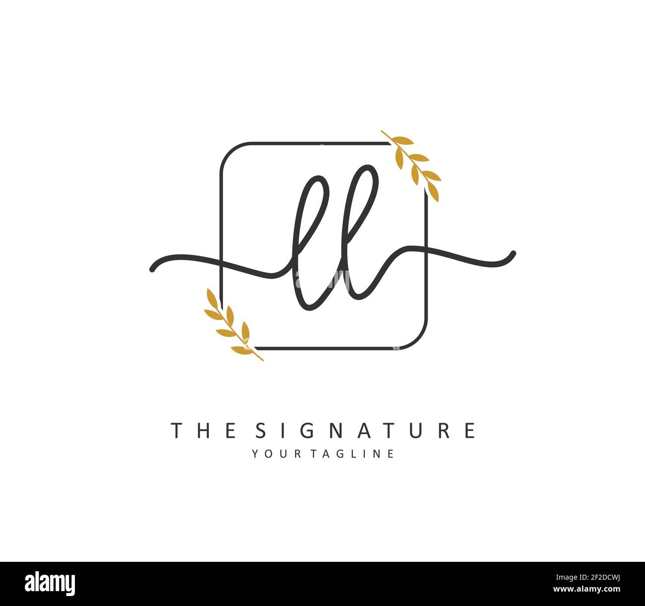 LL Initial letter handwriting and signature logo. A concept handwriting ...