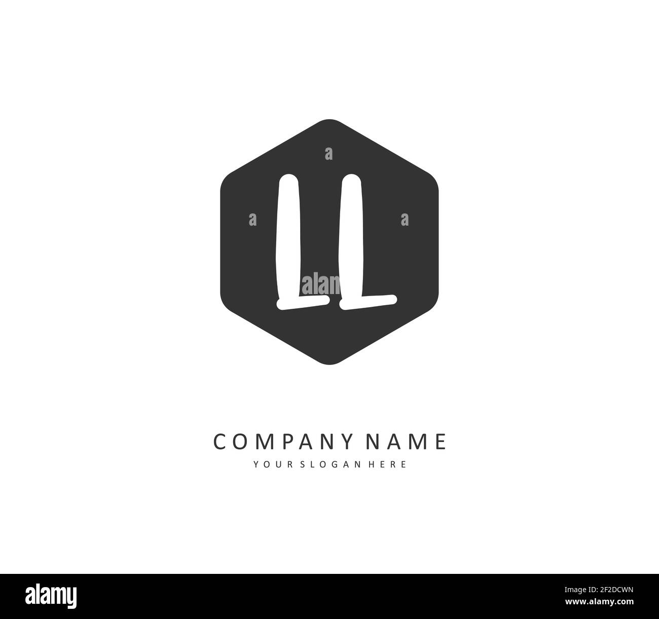 LL Initial letter handwriting and signature logo. A concept handwriting ...
