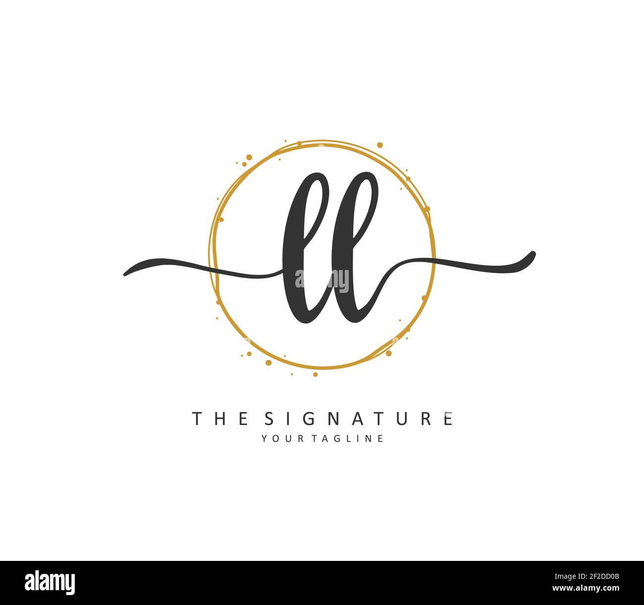 LL Initial letter handwriting and signature logo. A concept handwriting ...