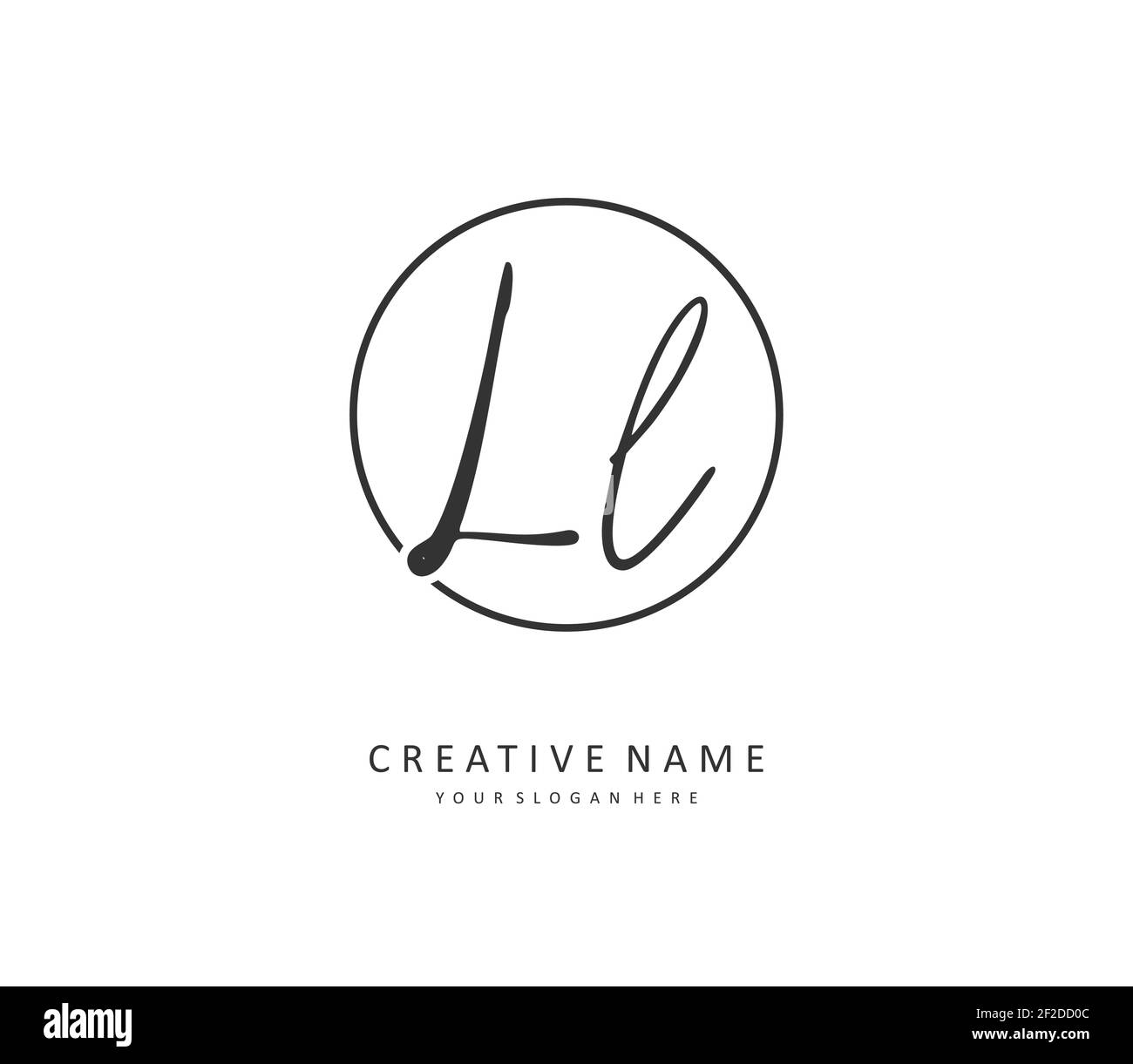 LL Initial letter handwriting and signature logo. A concept handwriting ...