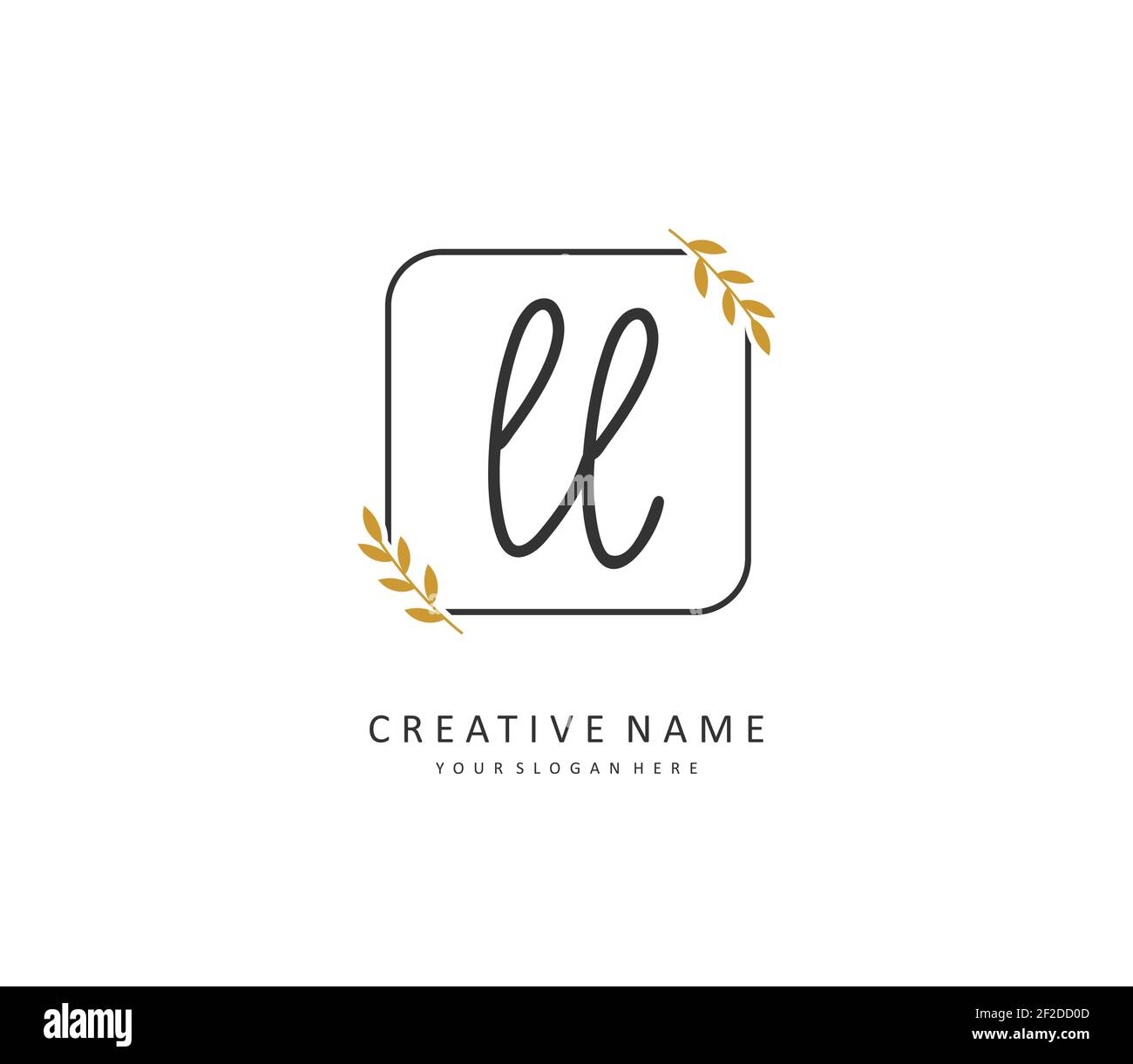 LL Initial letter handwriting and signature logo. A concept handwriting ...