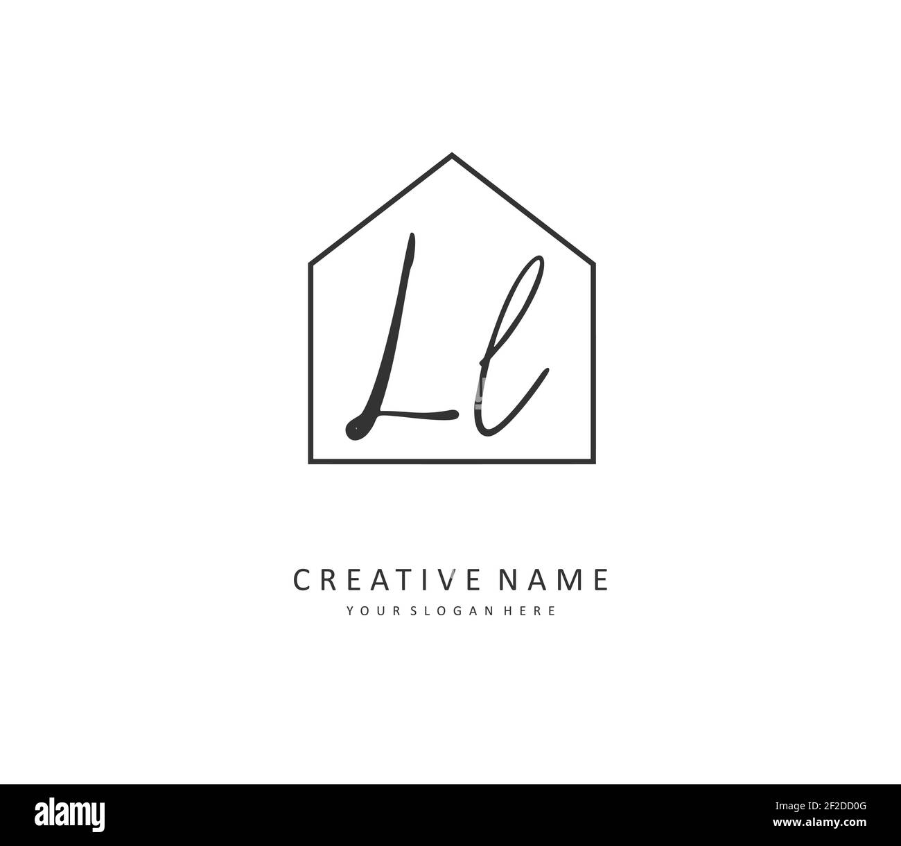 LL Initial letter handwriting and signature logo. A concept handwriting ...