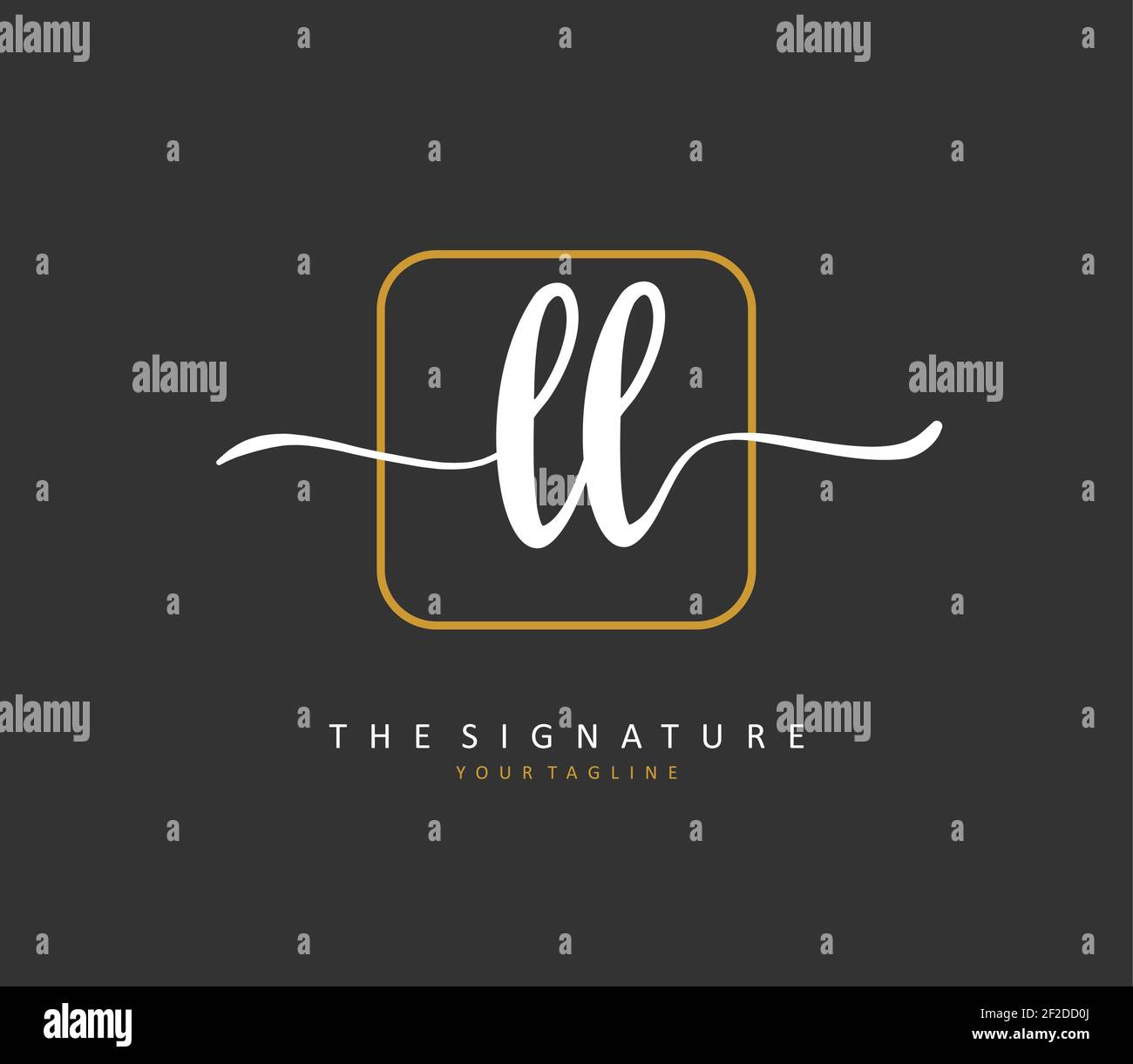 LL Initial letter handwriting and signature logo. A concept handwriting ...