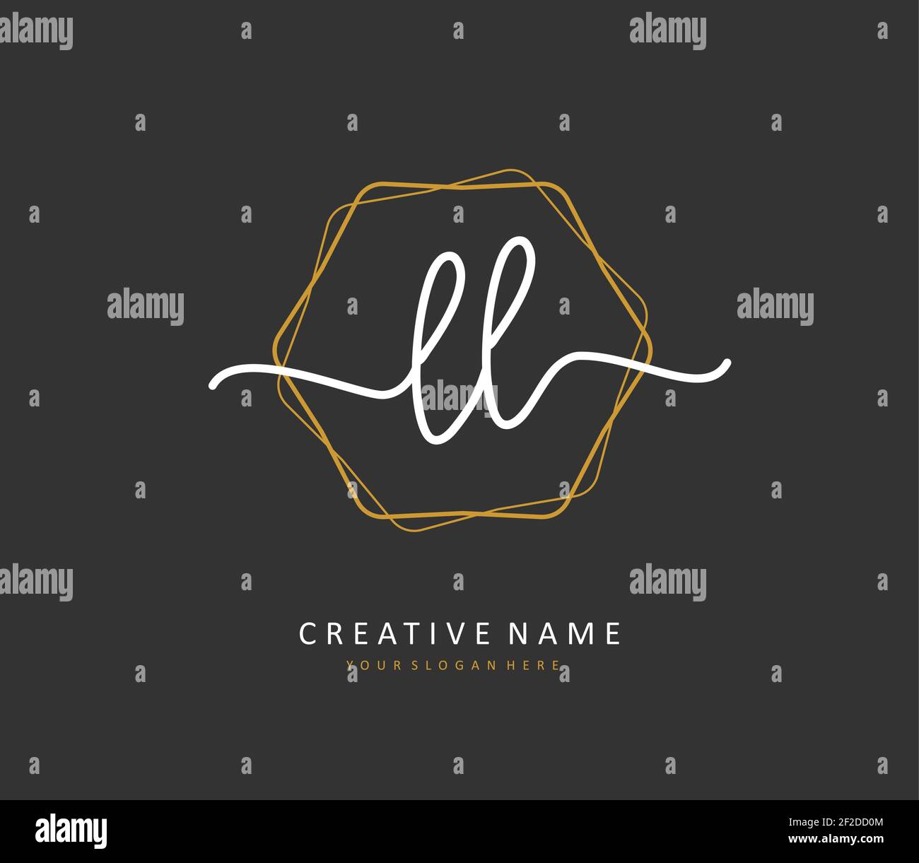LL Initial letter handwriting and signature logo. A concept handwriting ...