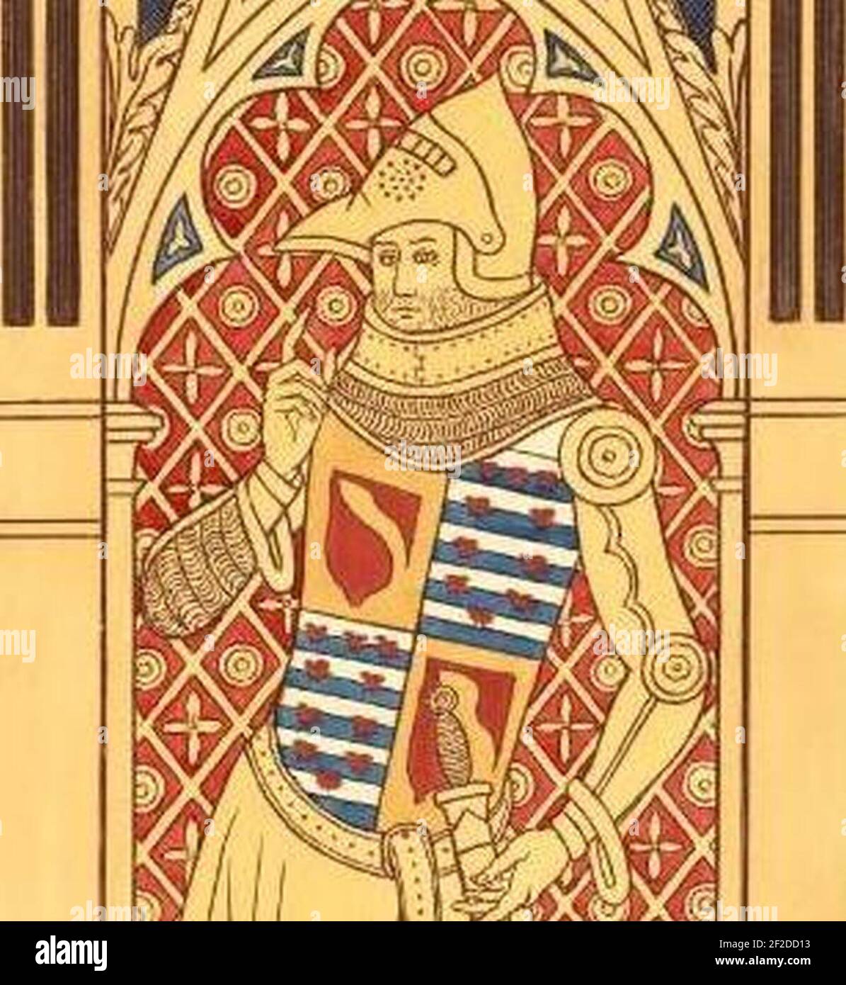 Portrait of facsimile of one of ye portraitures on a brass in Elsing ...