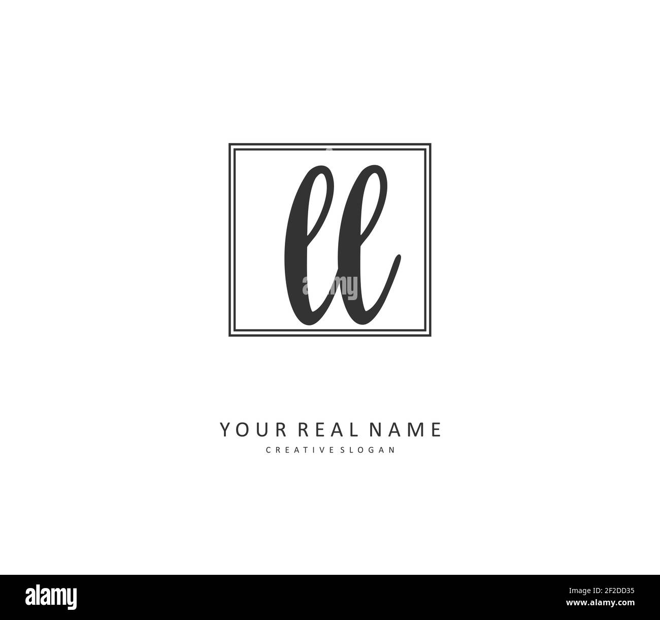 LL Initial letter handwriting and signature logo. A concept handwriting ...