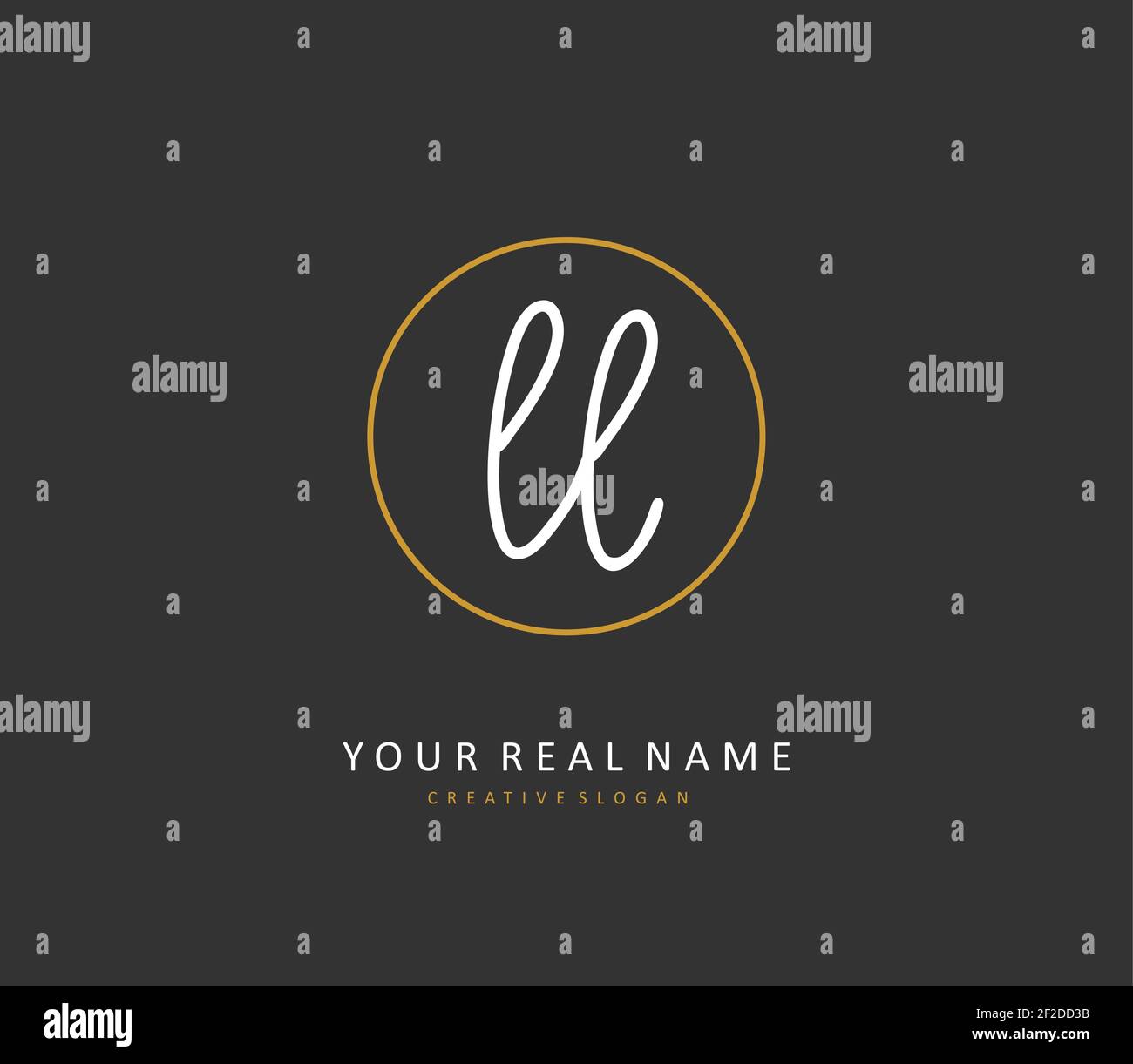 LL Initial letter handwriting and signature logo. A concept handwriting ...