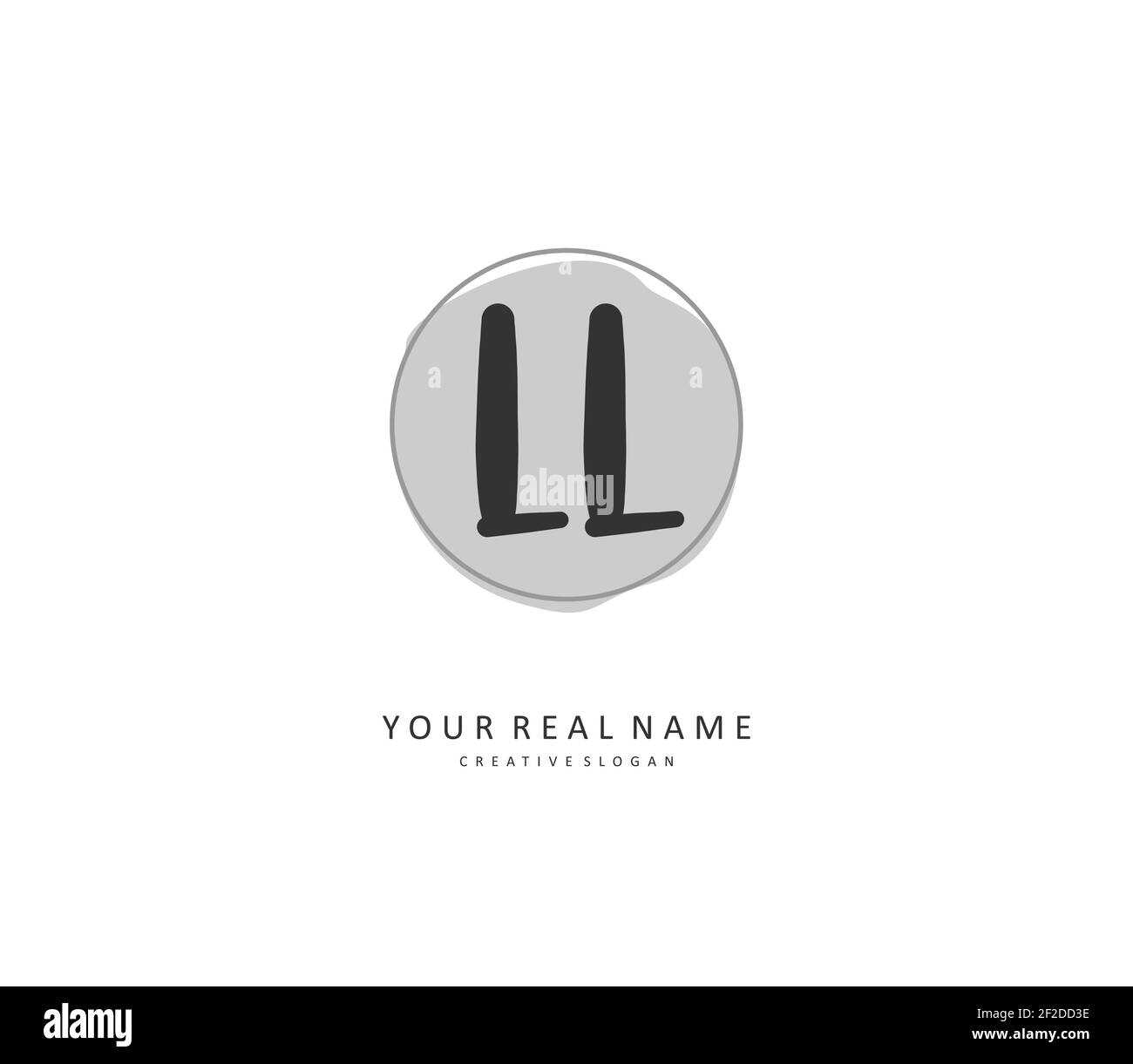 LL Initial letter handwriting and signature logo. A concept handwriting ...
