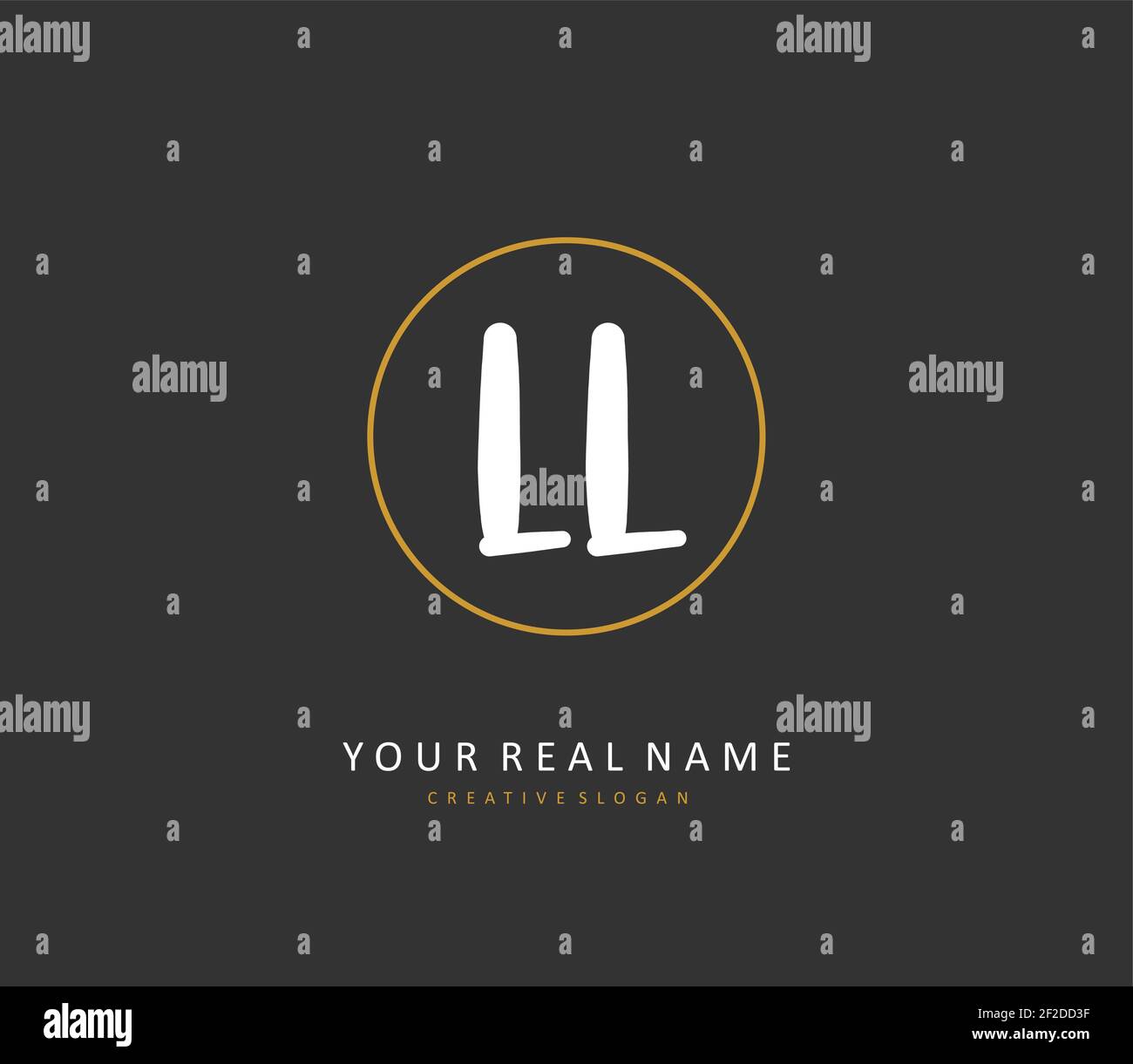 LL Initial letter handwriting and signature logo. A concept handwriting ...