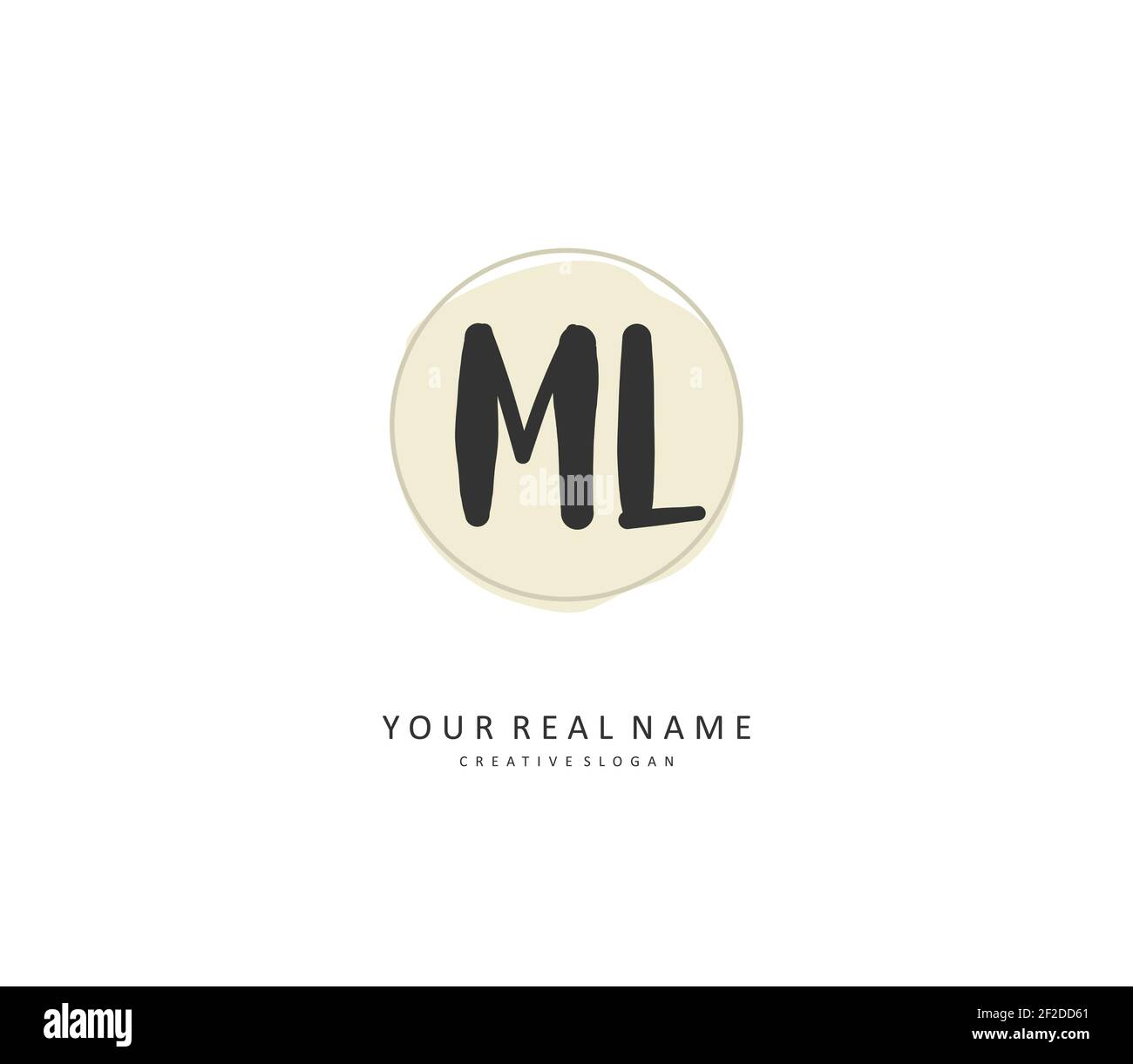 ML Initial letter handwriting and signature logo. A concept handwriting ...
