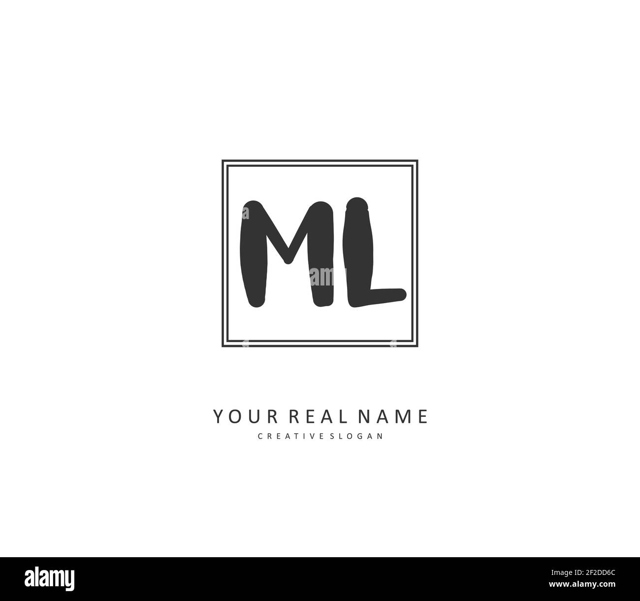 ML Initial letter handwriting and signature logo. A concept handwriting ...