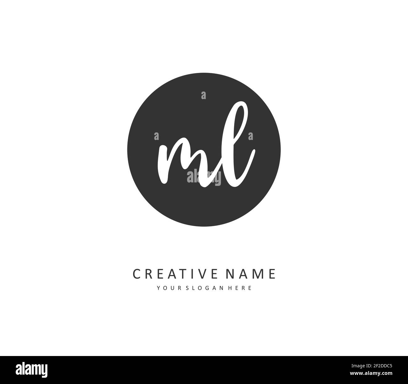 Ml Initial Letter Handwriting And Signature Logo A Concept Handwriting Initial Logo With