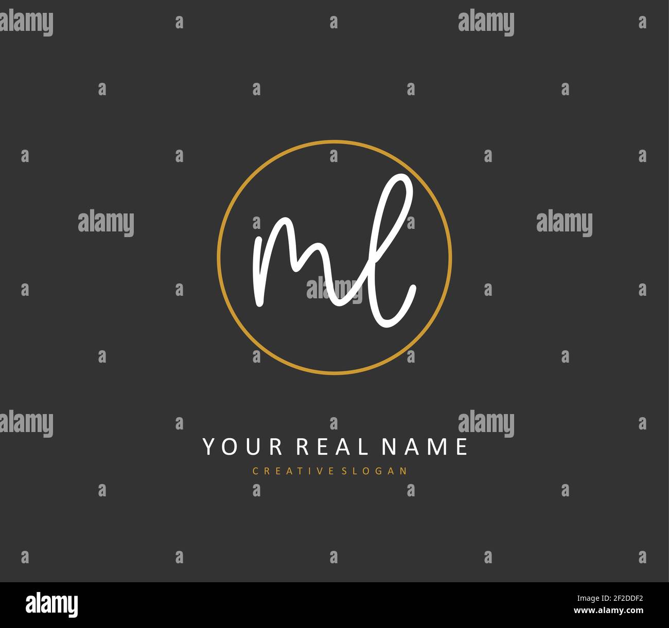 ML Initial letter handwriting and signature logo. A concept handwriting ...
